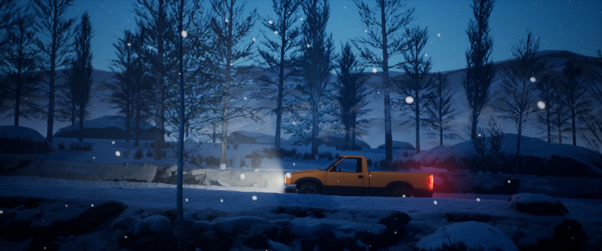 ArtStation - Snowy road