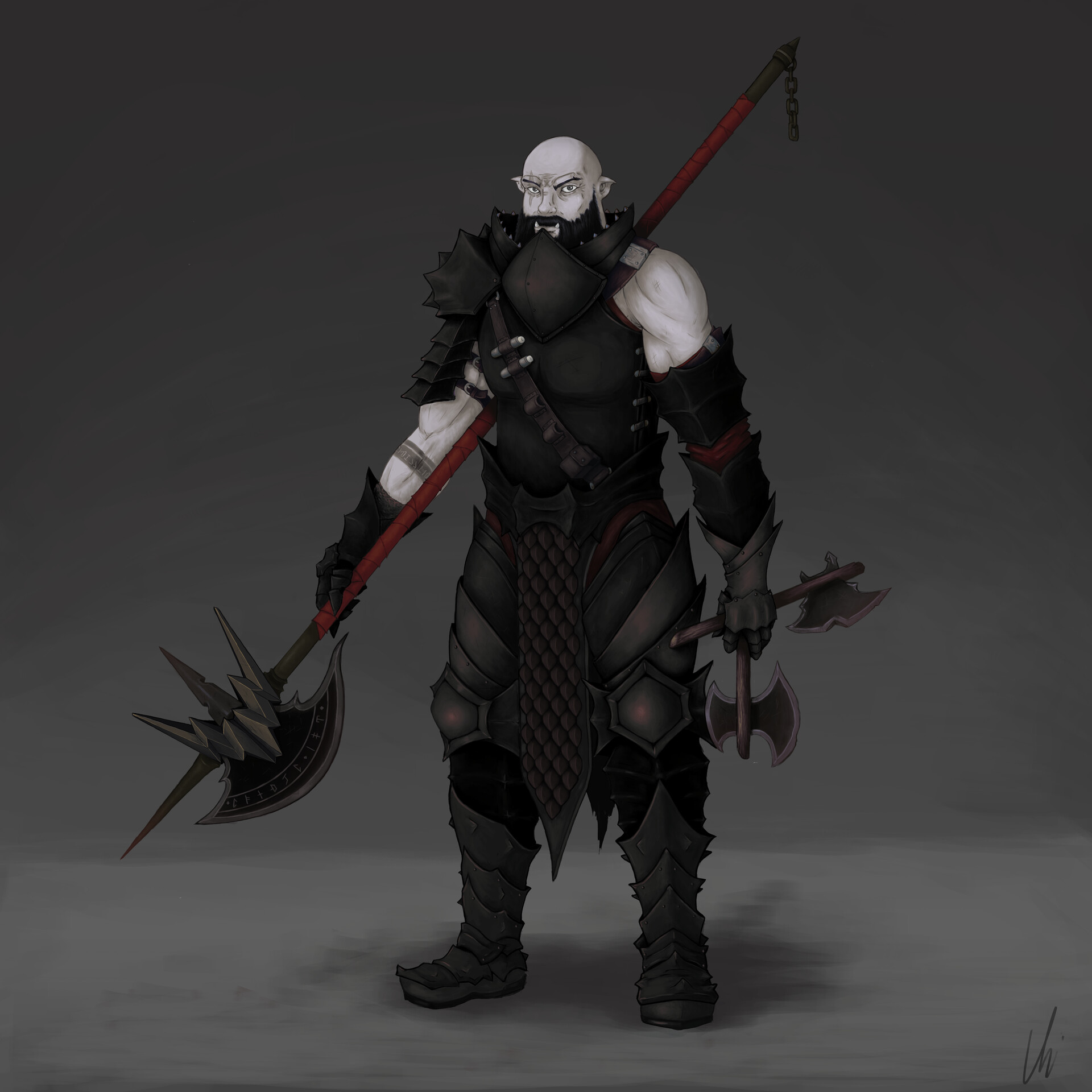 ArtStation - Half-Orc Fighter, Storm Herald