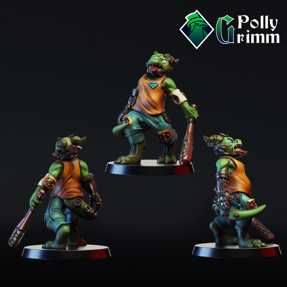 ArtStation - Tabletop miniatre sci-fi cyberpunk kobold