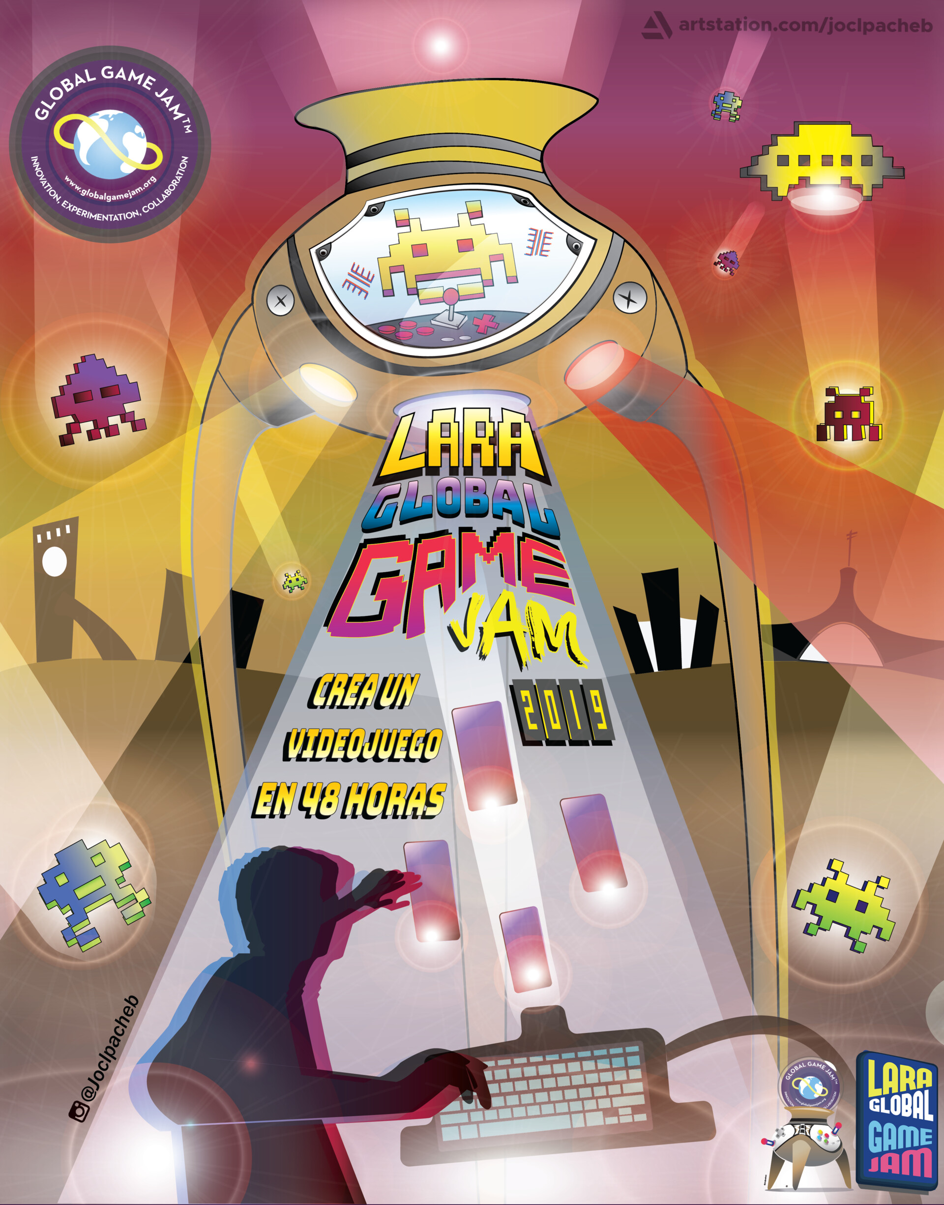 José Luis Pacheco B. - Lara Global Game Jam 2019 Poster