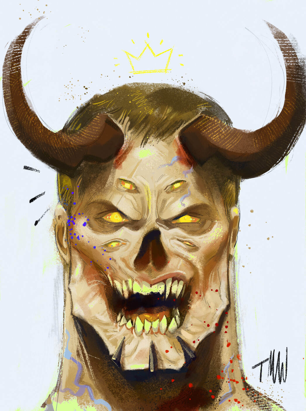 how to draw a demon from doom