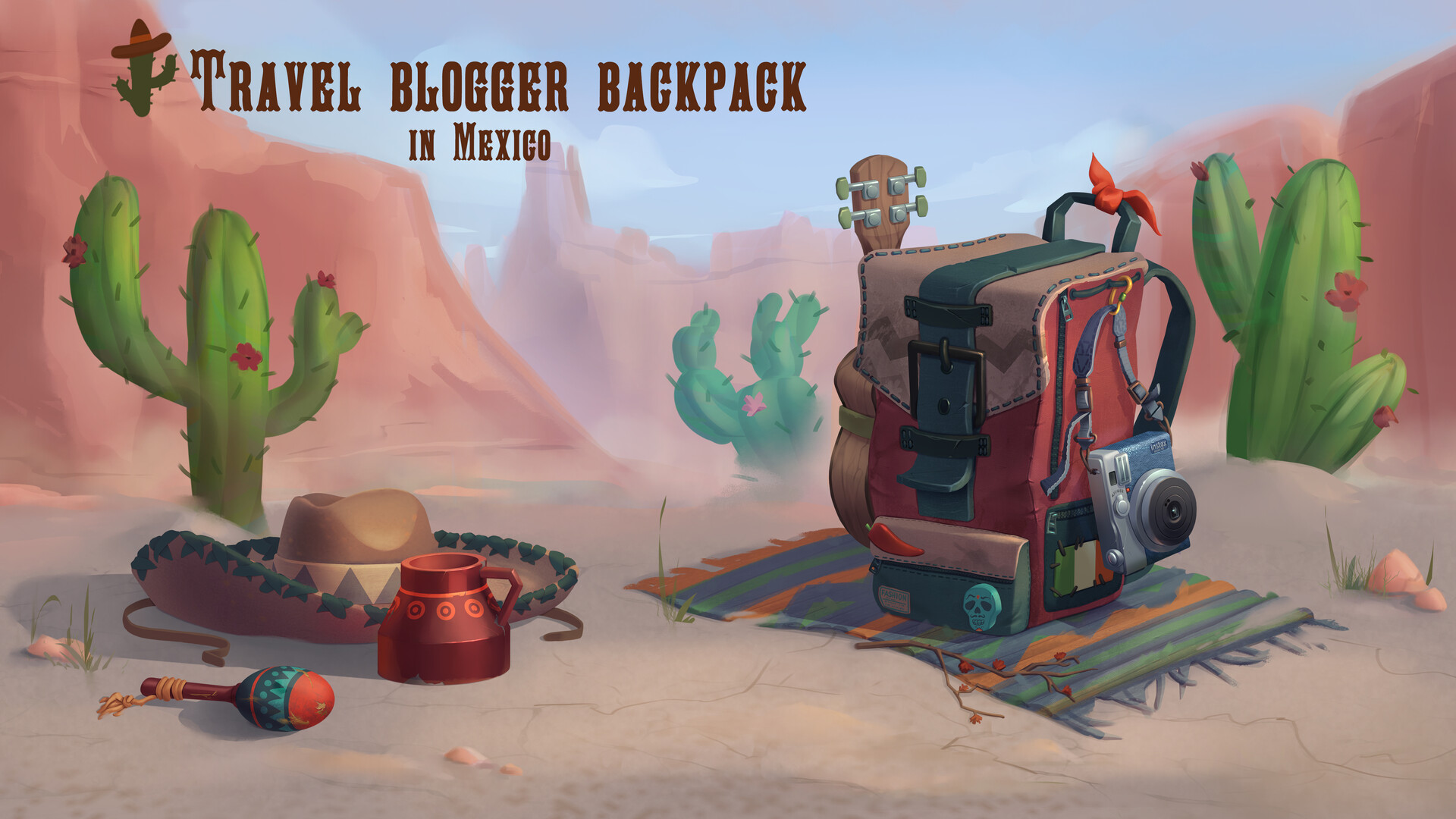 ArtStation - Travel blogger backpack