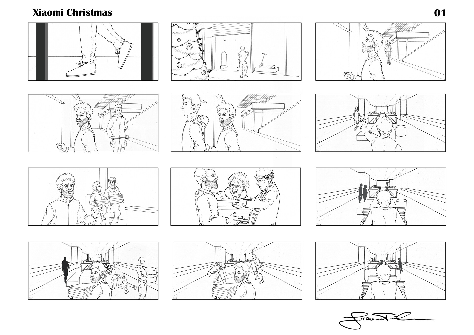 Francesco Talone - Storyboard Xiaomi Christmas commercial