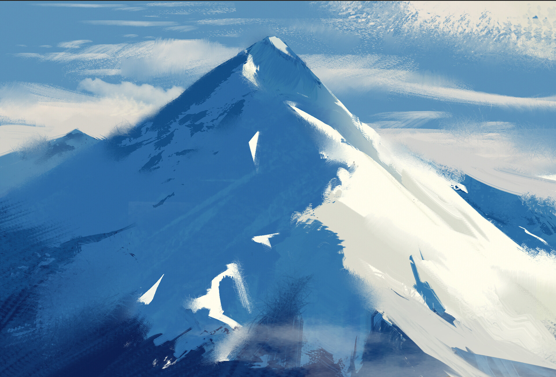 ArtStation - Painterly mountains.