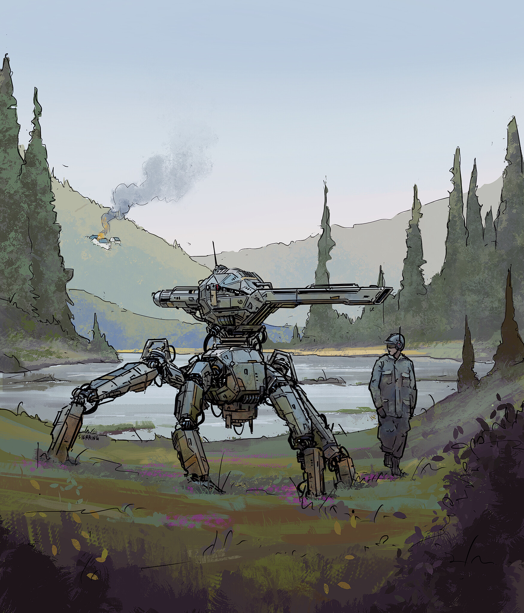 ArtStation - Mech vs Rebel Hideout