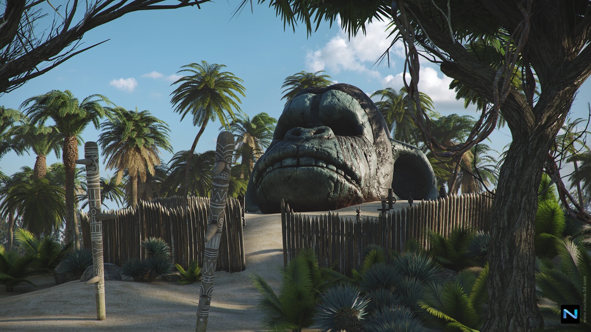 ArtStation - The secret of gigantic Monkey Island head™