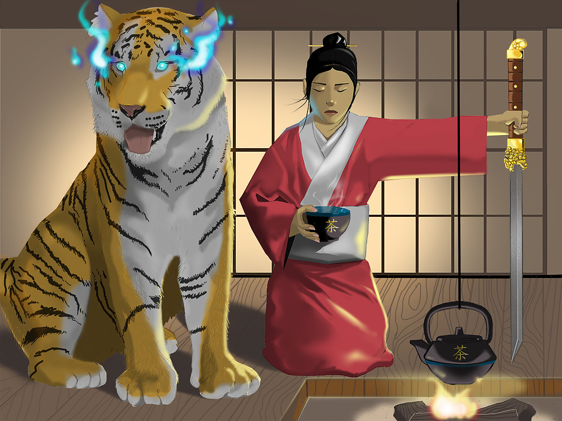 ArtStation - Tiger & Flower