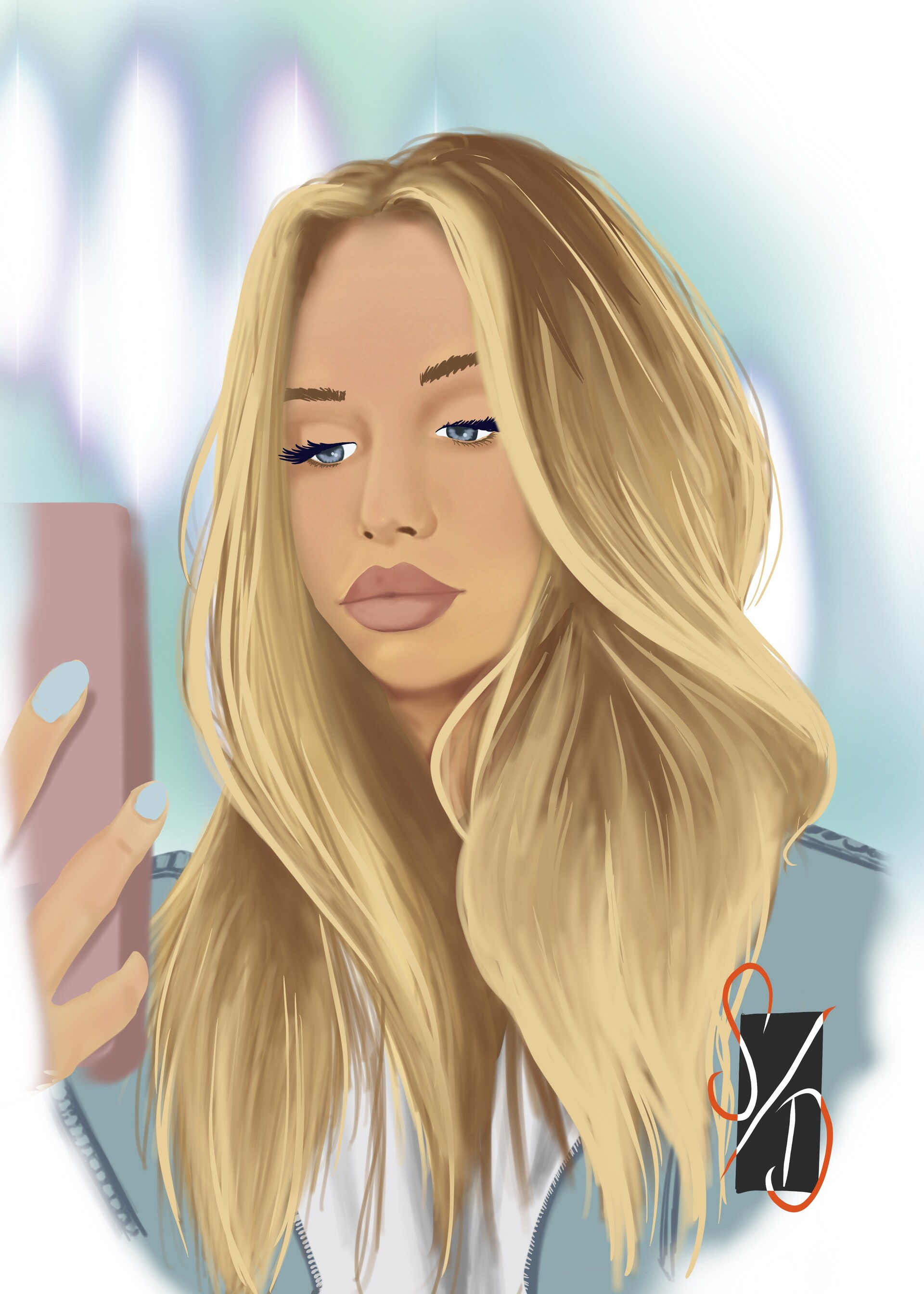 how to draw blonde hair digitally