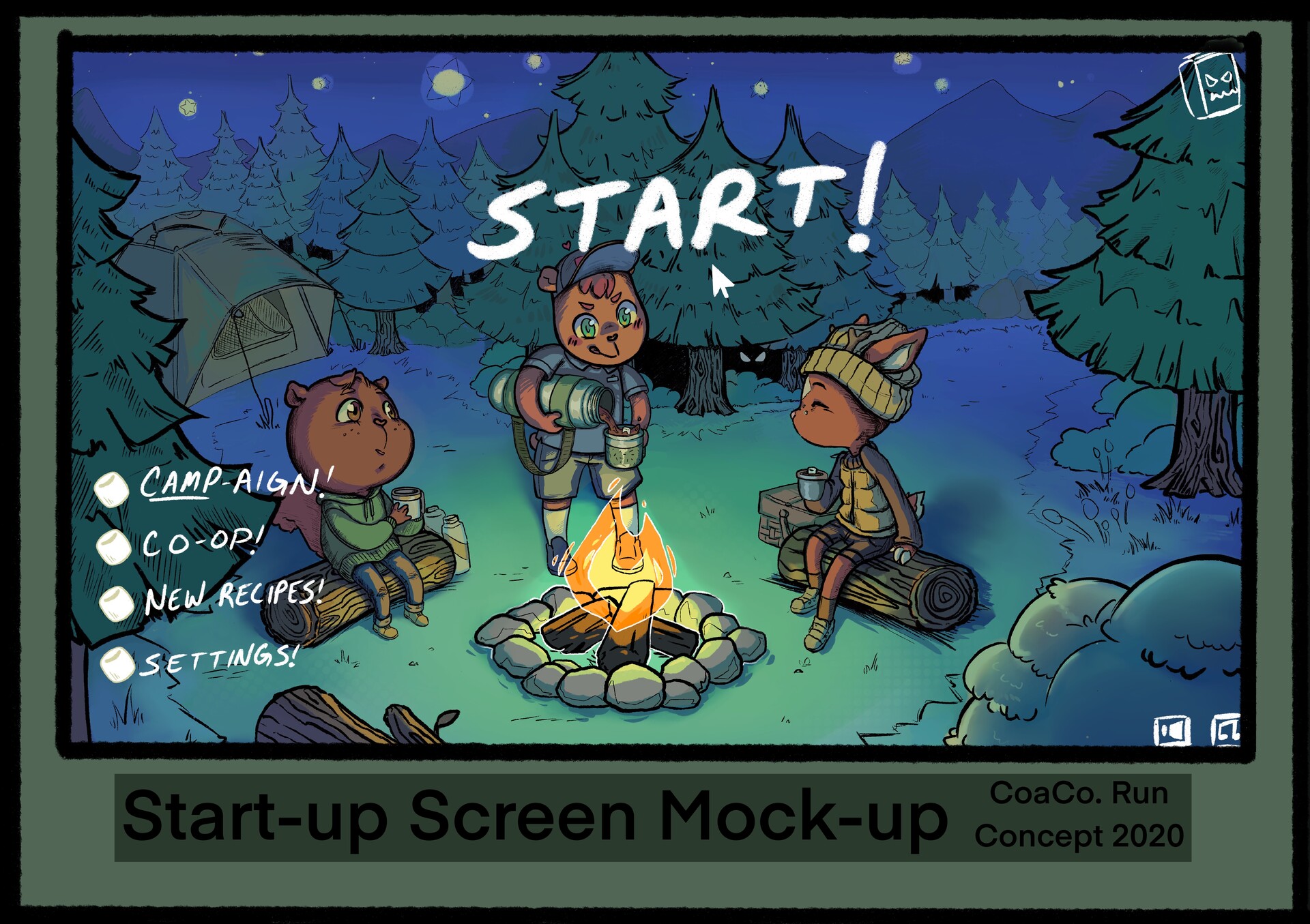 M Bracker - CoaCo. Run Start-Up Screen + Past Concept Work