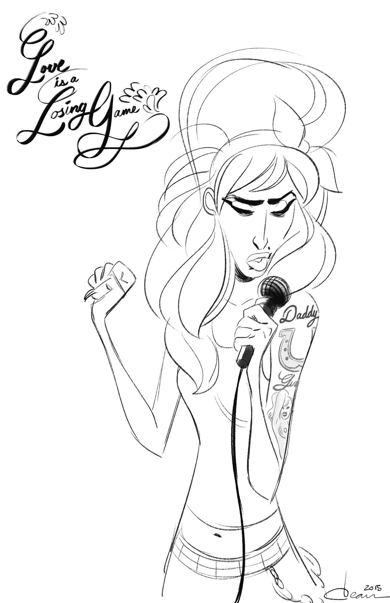 amy winehouse coloring pages