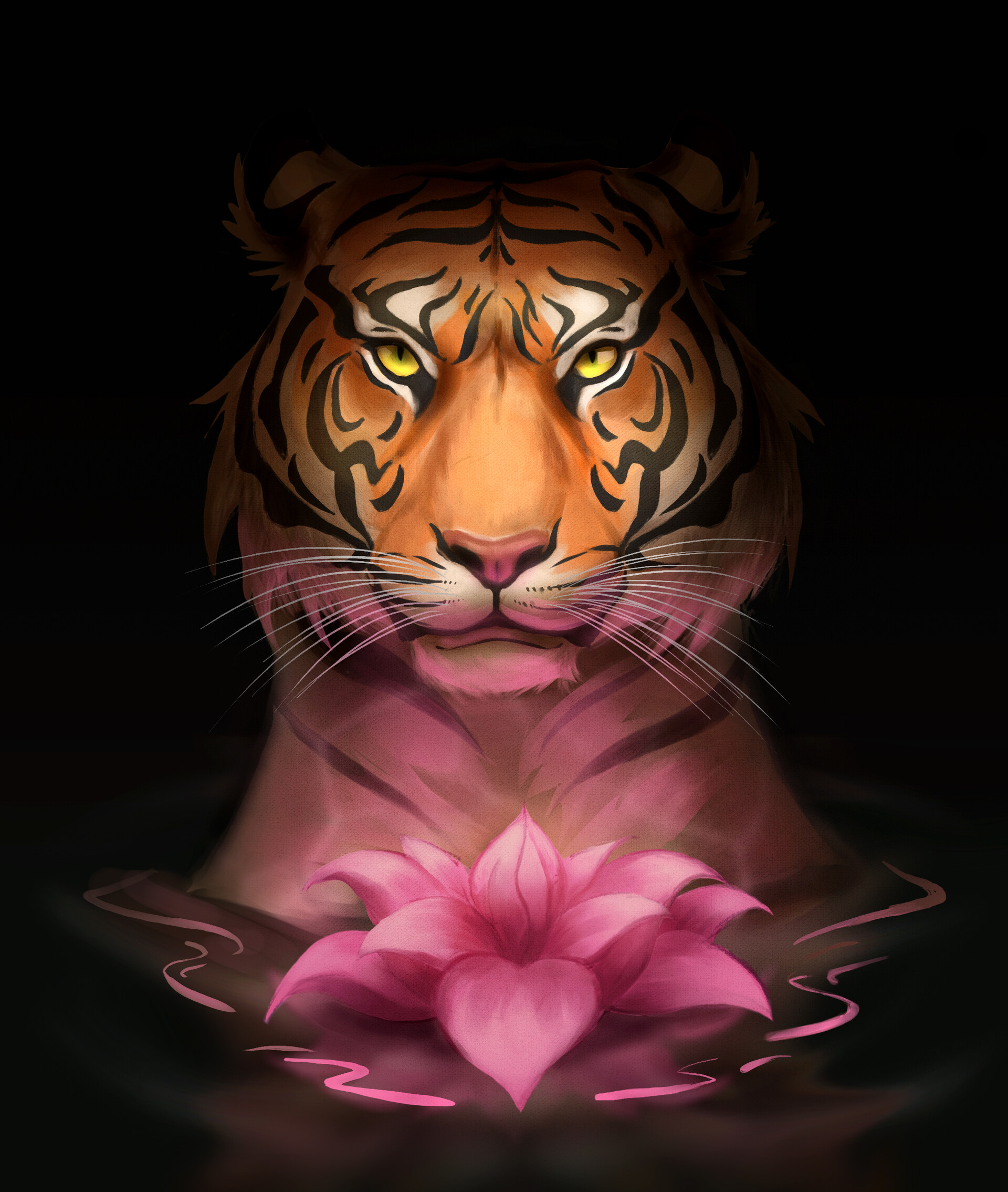 ArtStation - The Tiger and The Lotus
