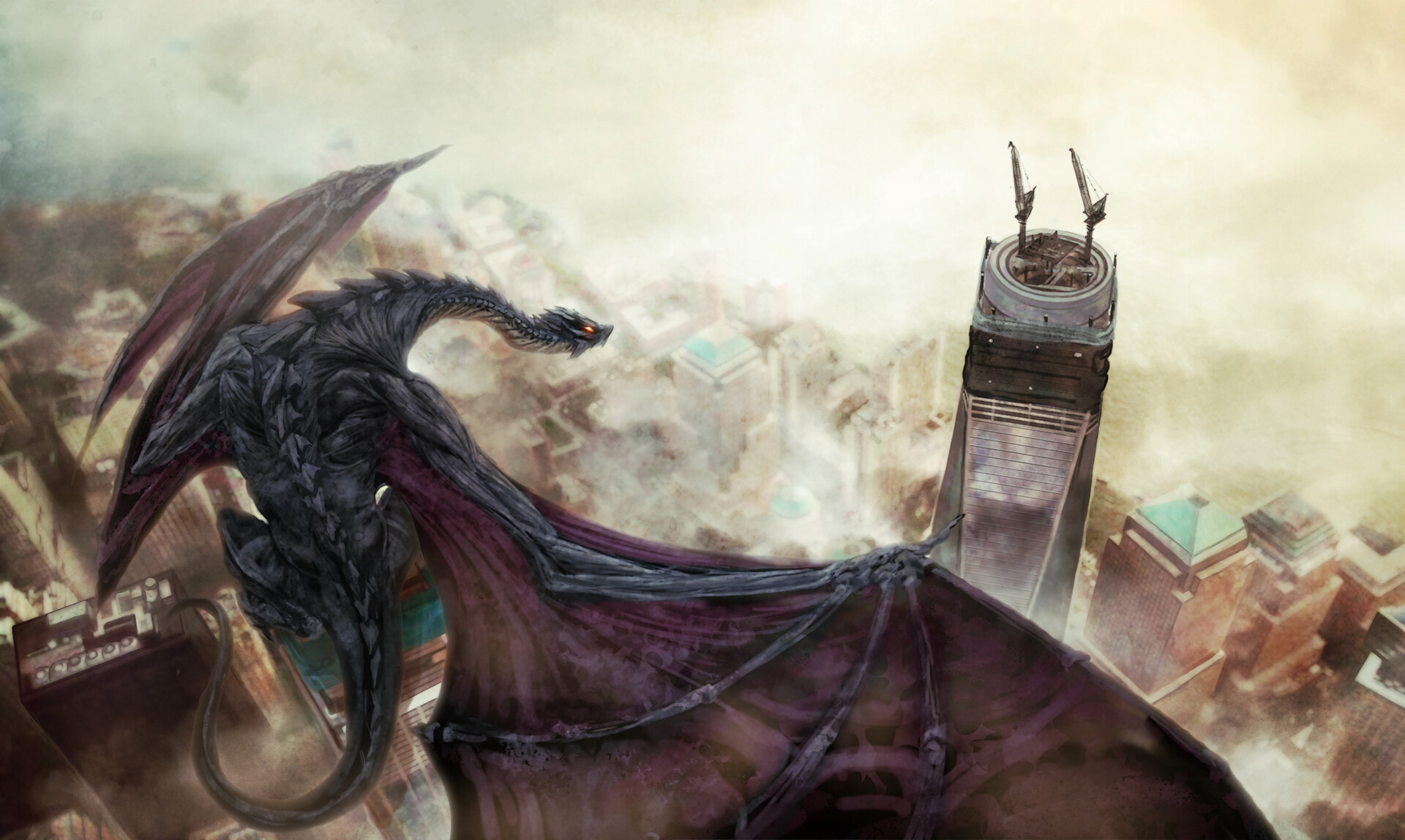 ArtStation - Dragon at Freedom Tower