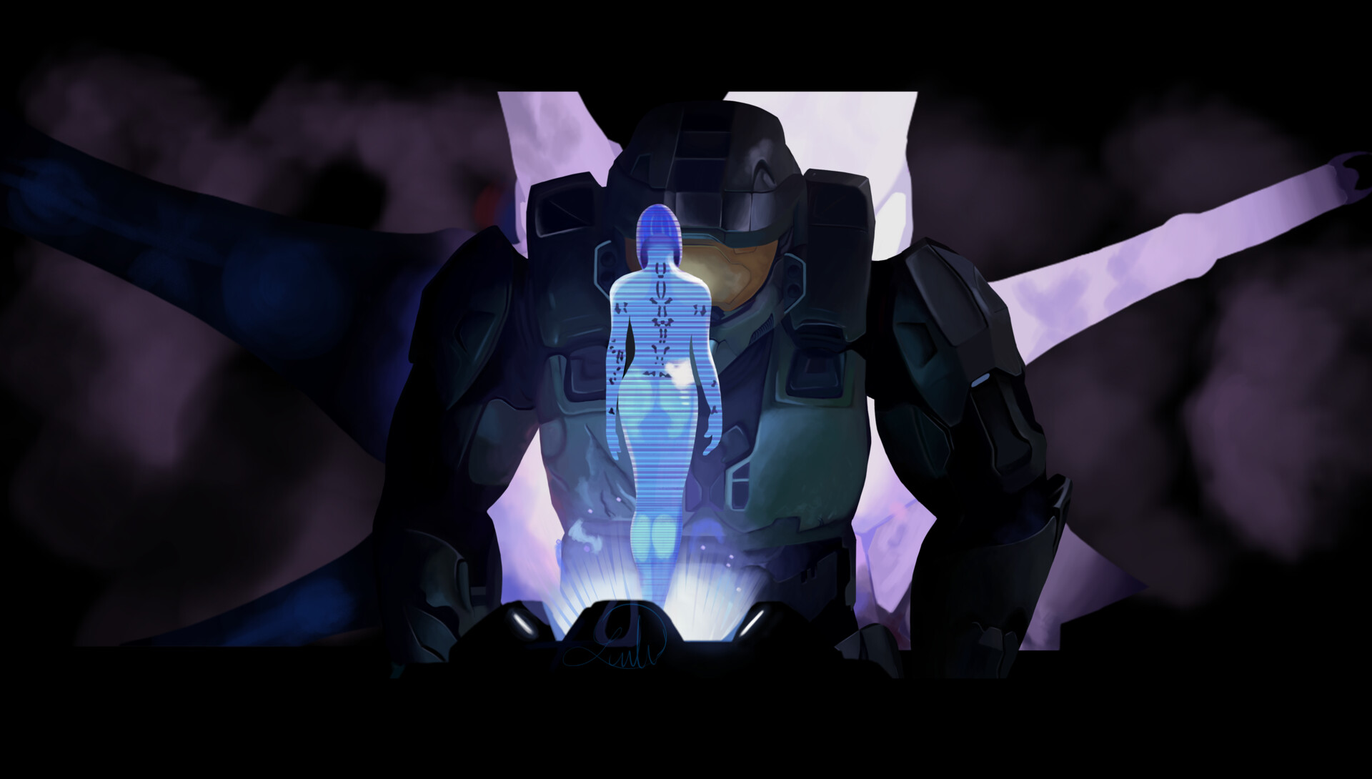 ArtStation - Sierra 117 and UNSC AI CTN 0452-9 Cortana