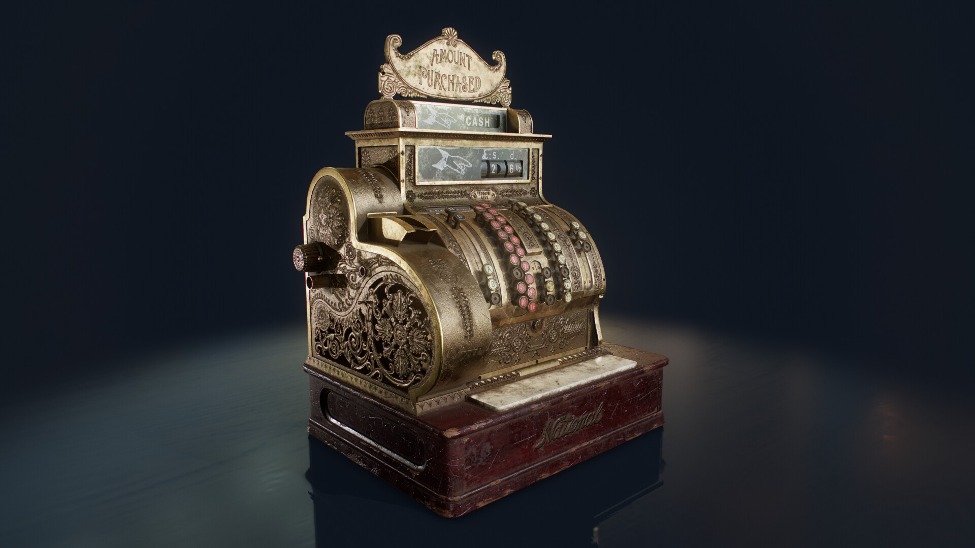 ArtStation - Vintage National Cash Register