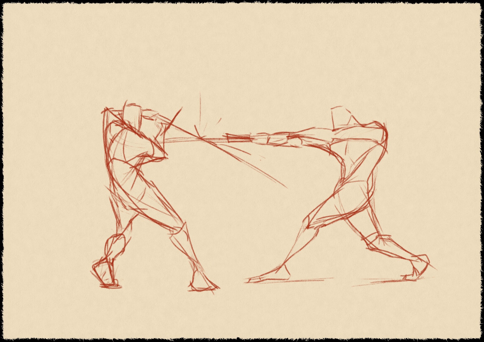 Swordsman Fighting Drawing