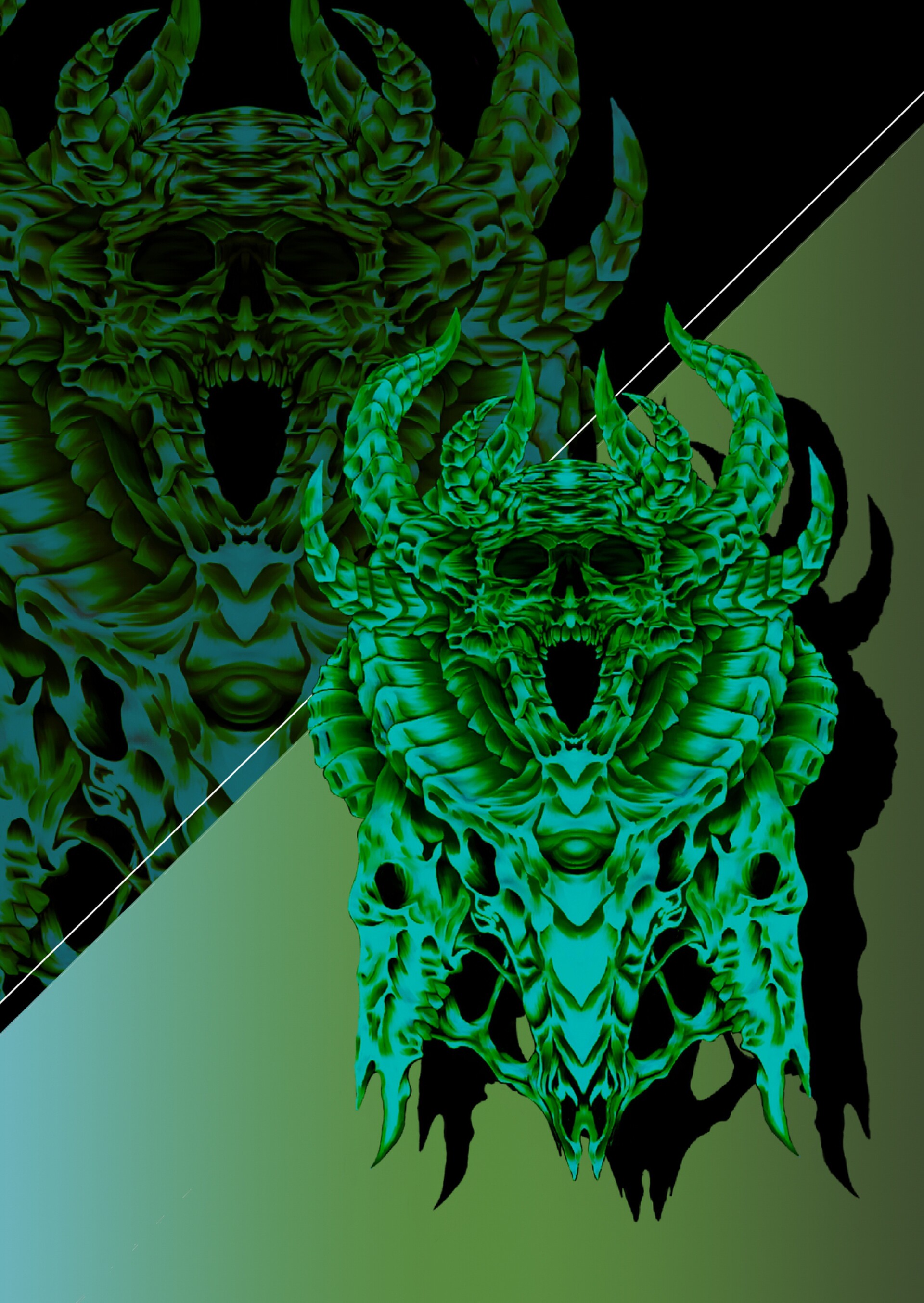 ArtStation - green skull