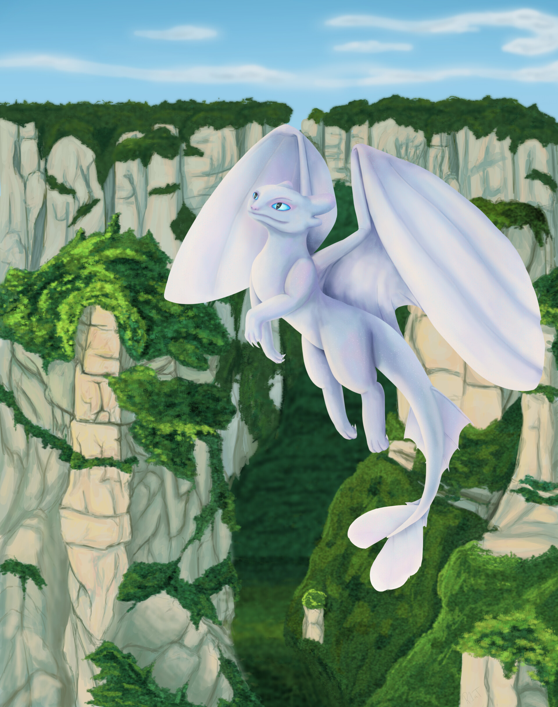 how to draw light fury flying