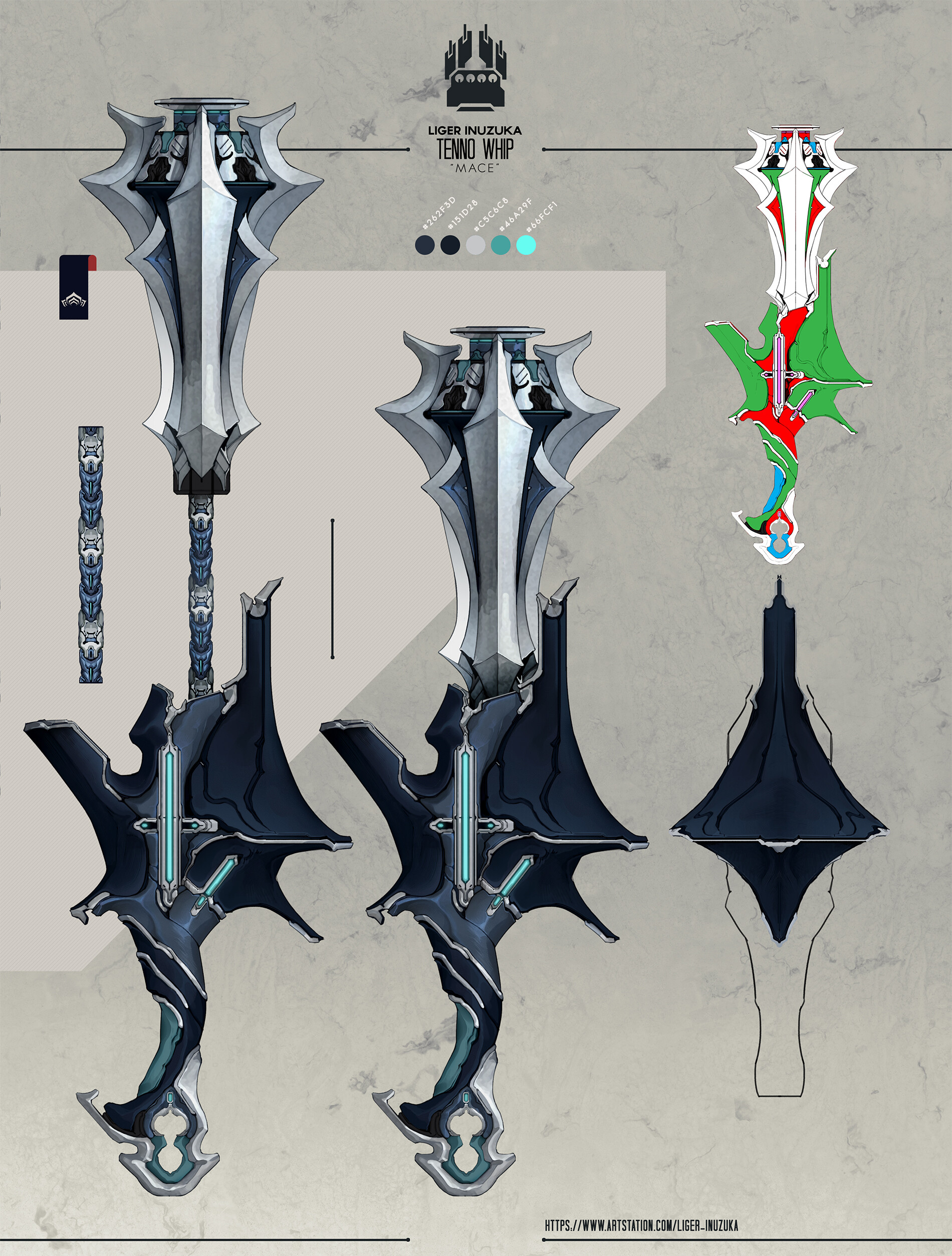 Liger Inuzuka - Warframe: Tenno Heavy Revolver Weapons Set