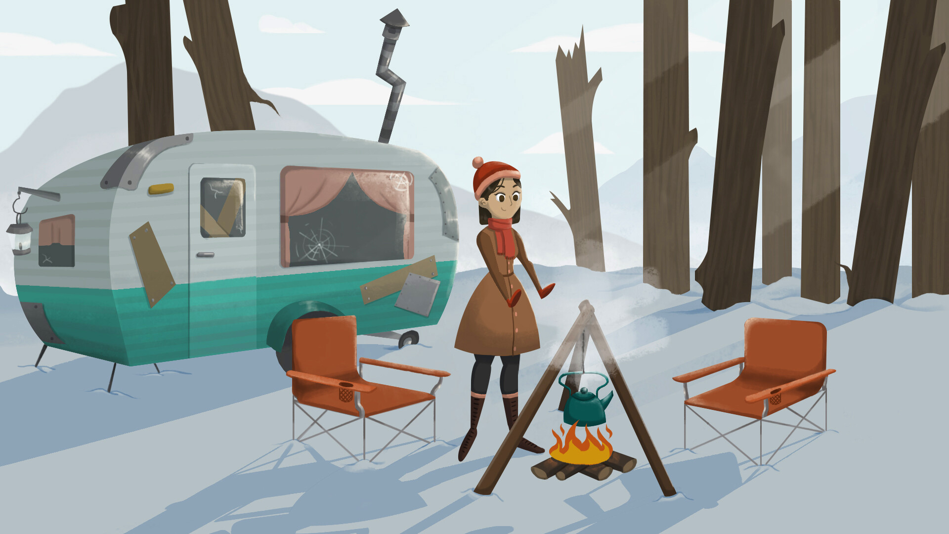ArtStation - Camping in the snow