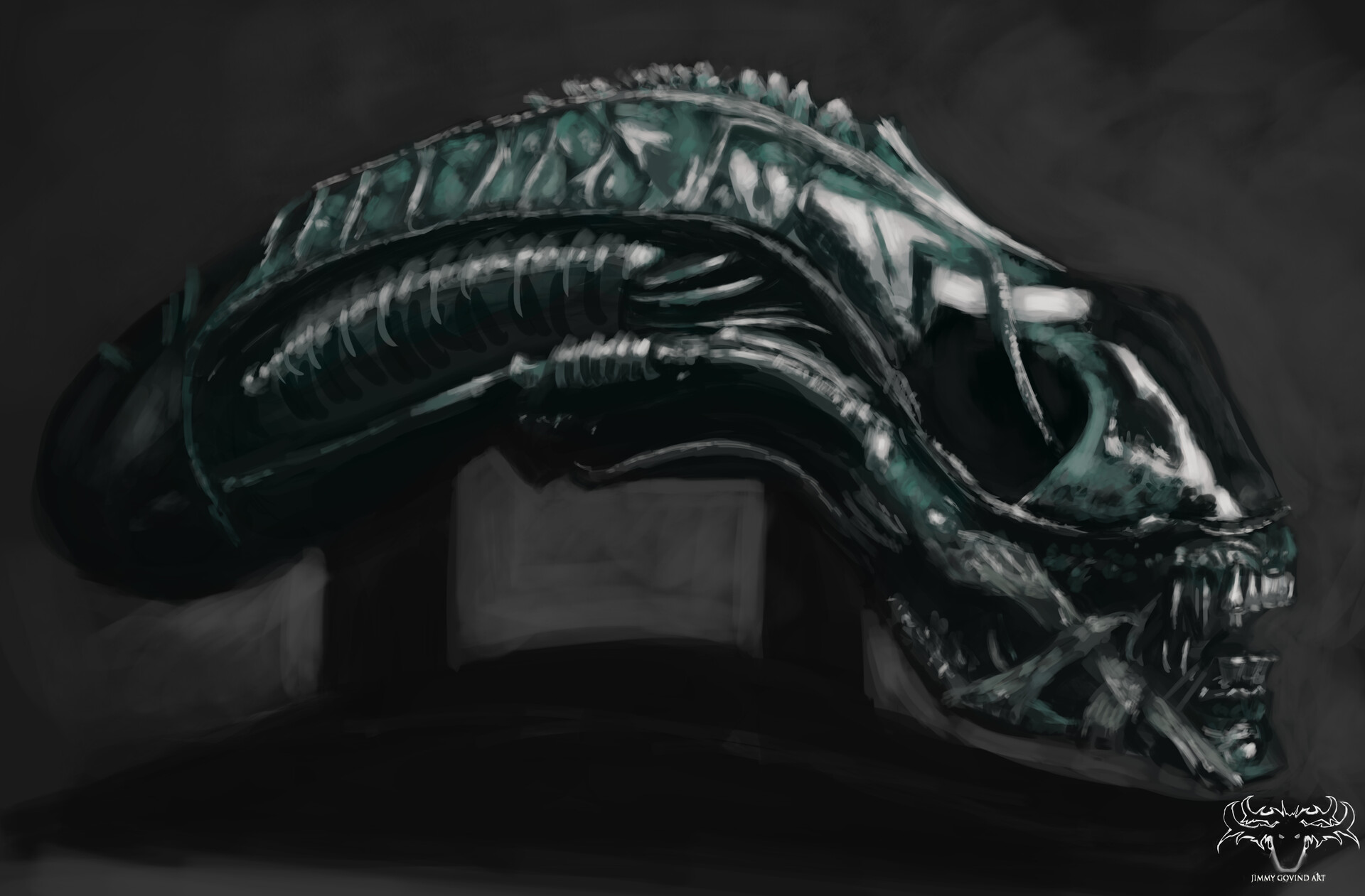 ArtStation - Alien Head Study Sketch 01
