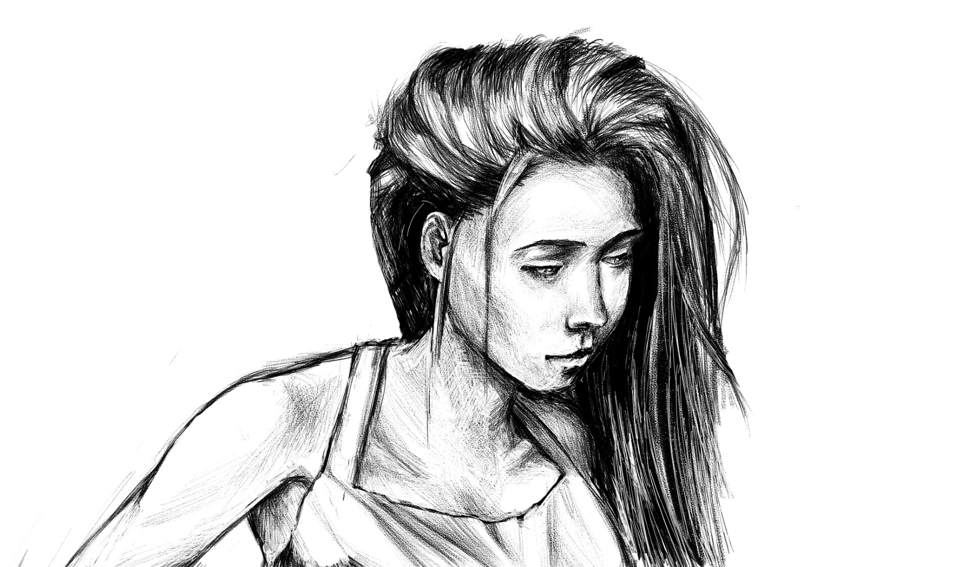 ArtStation - Tired girl (no ref at all) Day 11