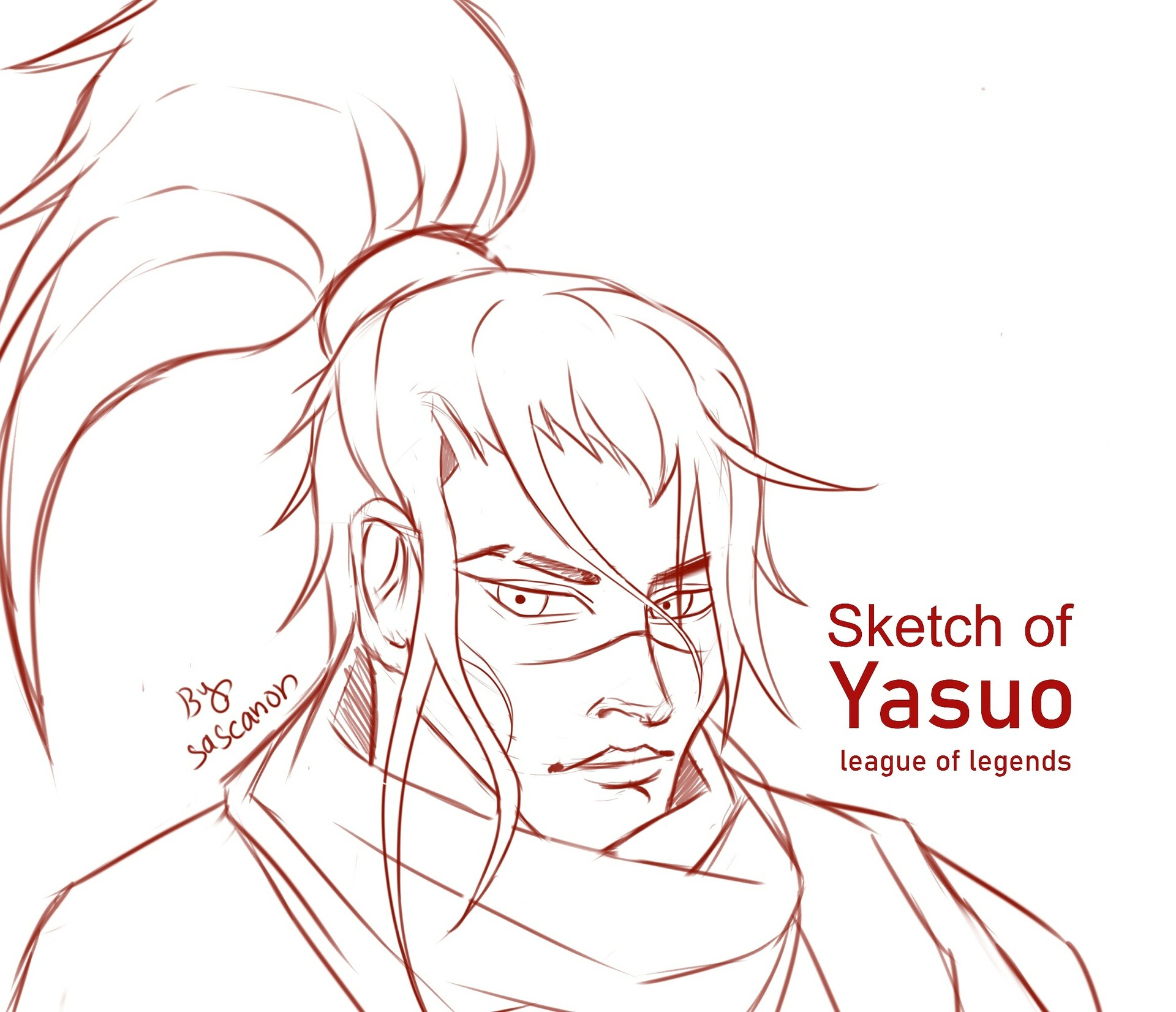 how to draw yasuo lol