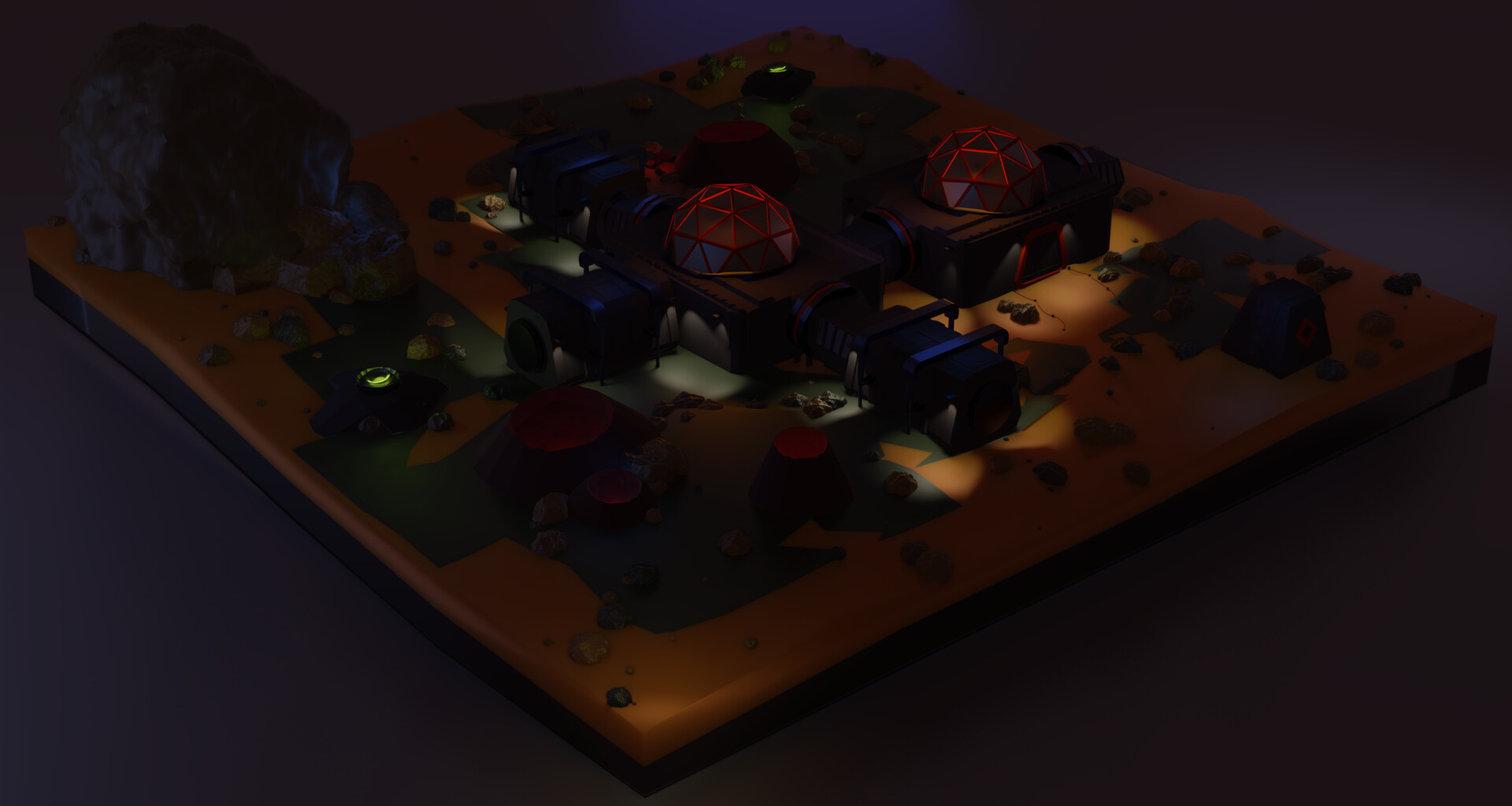 ArtStation - Low poly lunar base