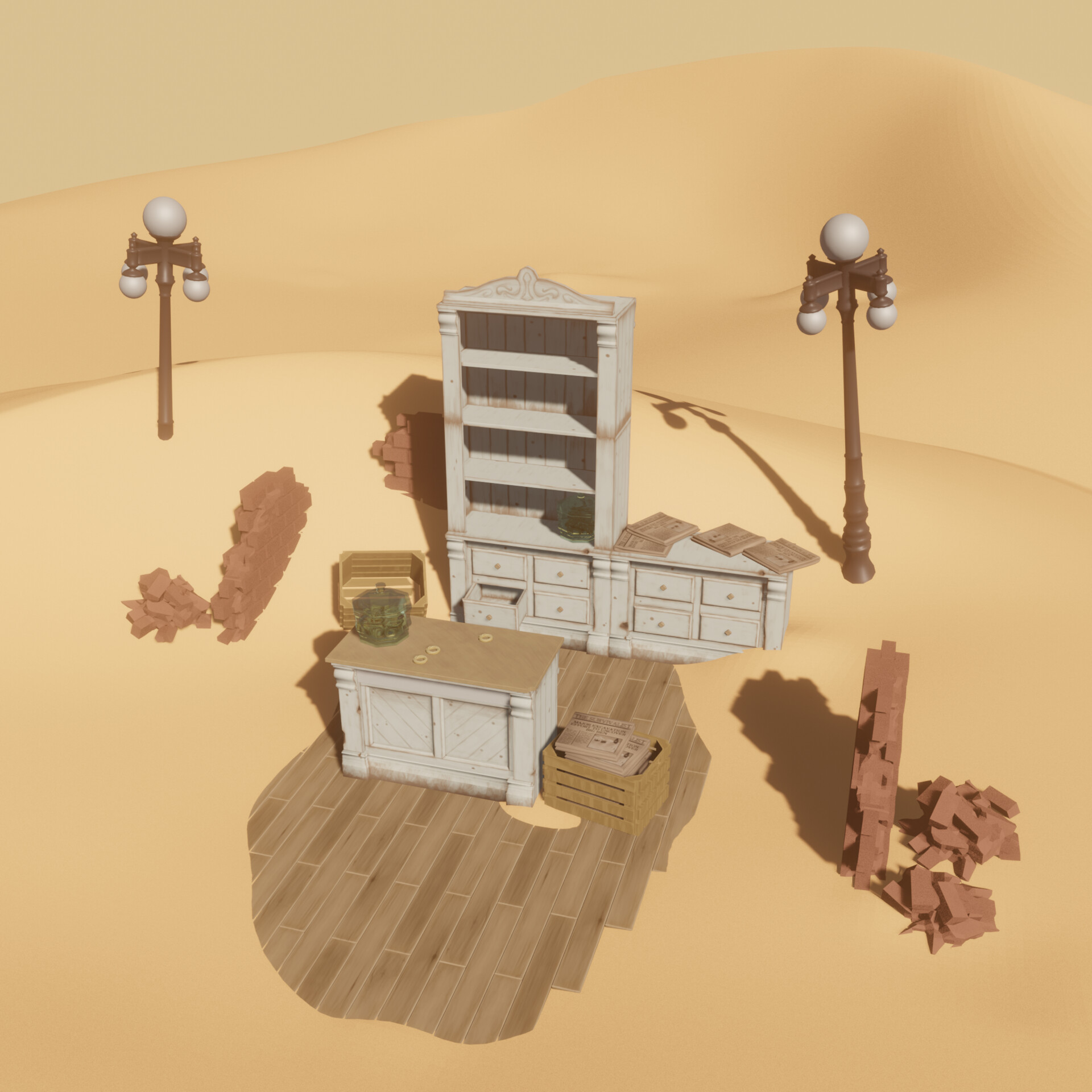 ArtStation - W.I.P. Desert Store