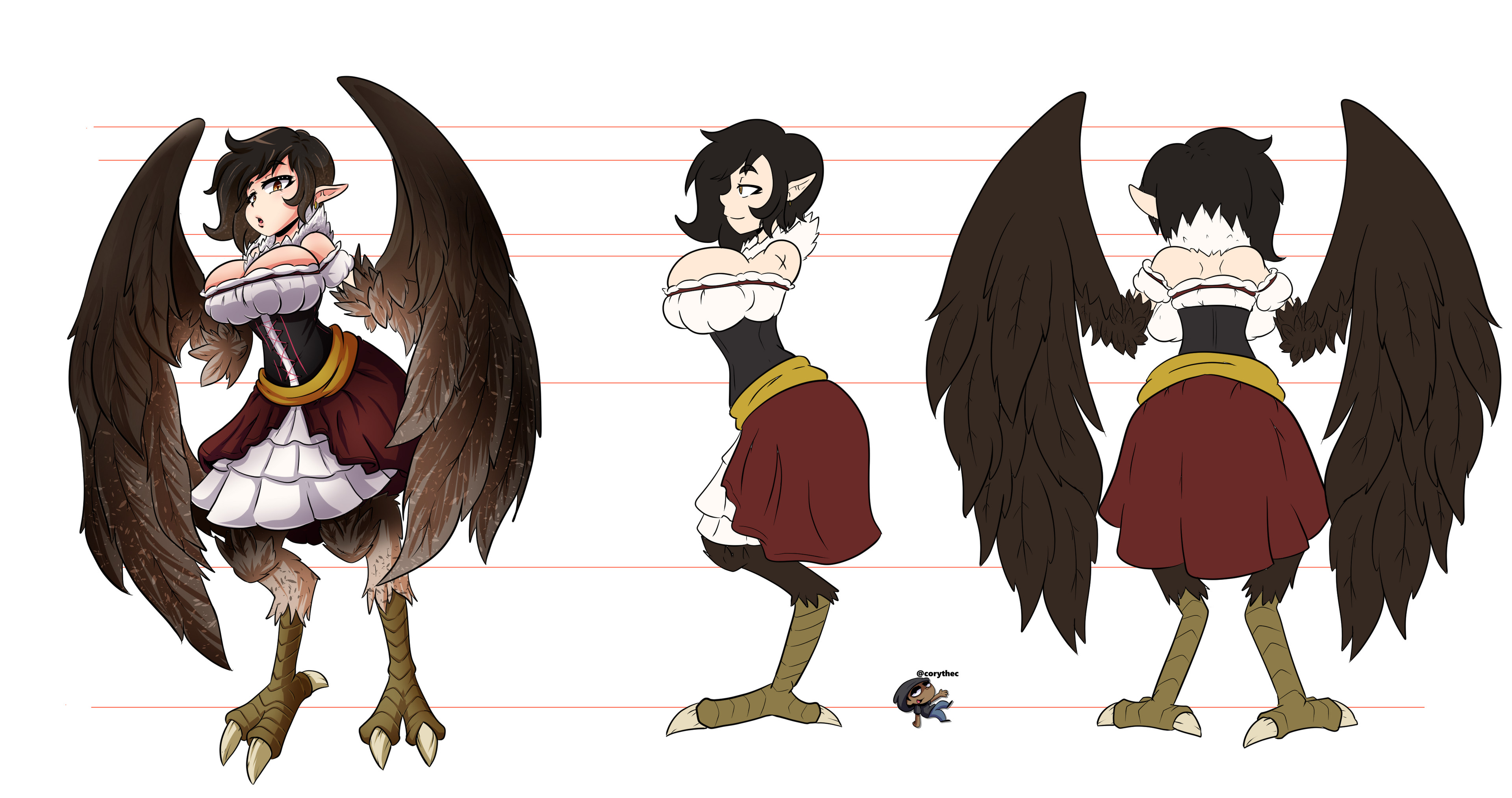 Corythec - Monster Girl Character Design-Harpy