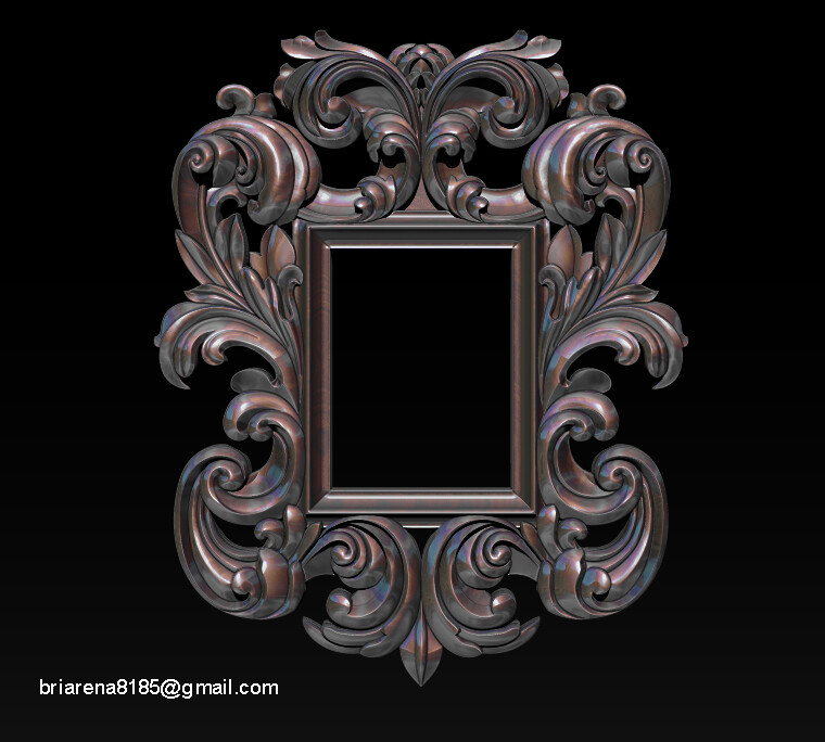 ArtStation - Mirror classical carved frame 3d Reliefs for cnc routers
