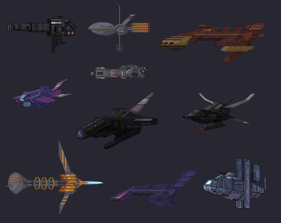 ArtStation - Pixel Spaceships