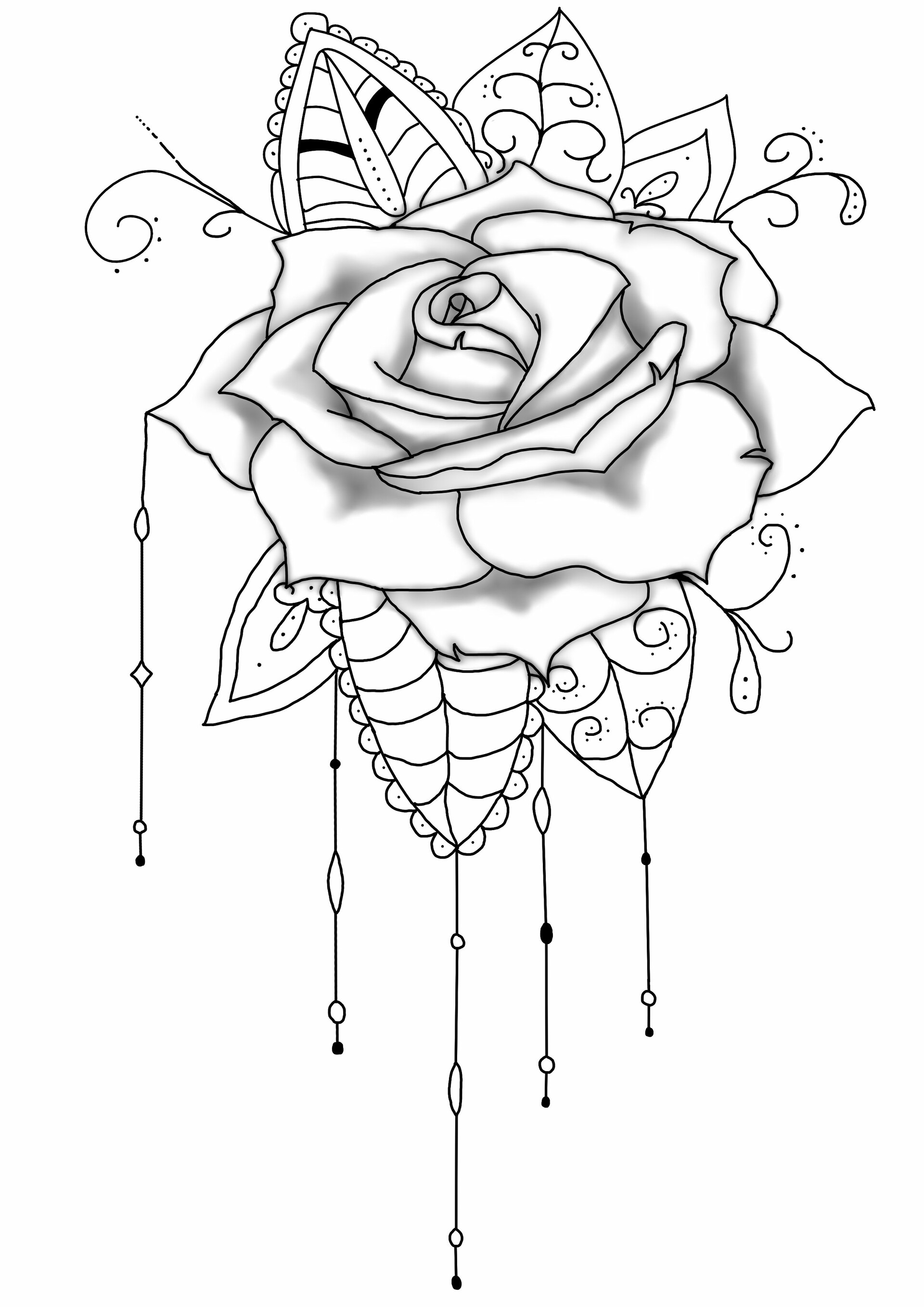 ArtStation - Re-upload of flower tattoo