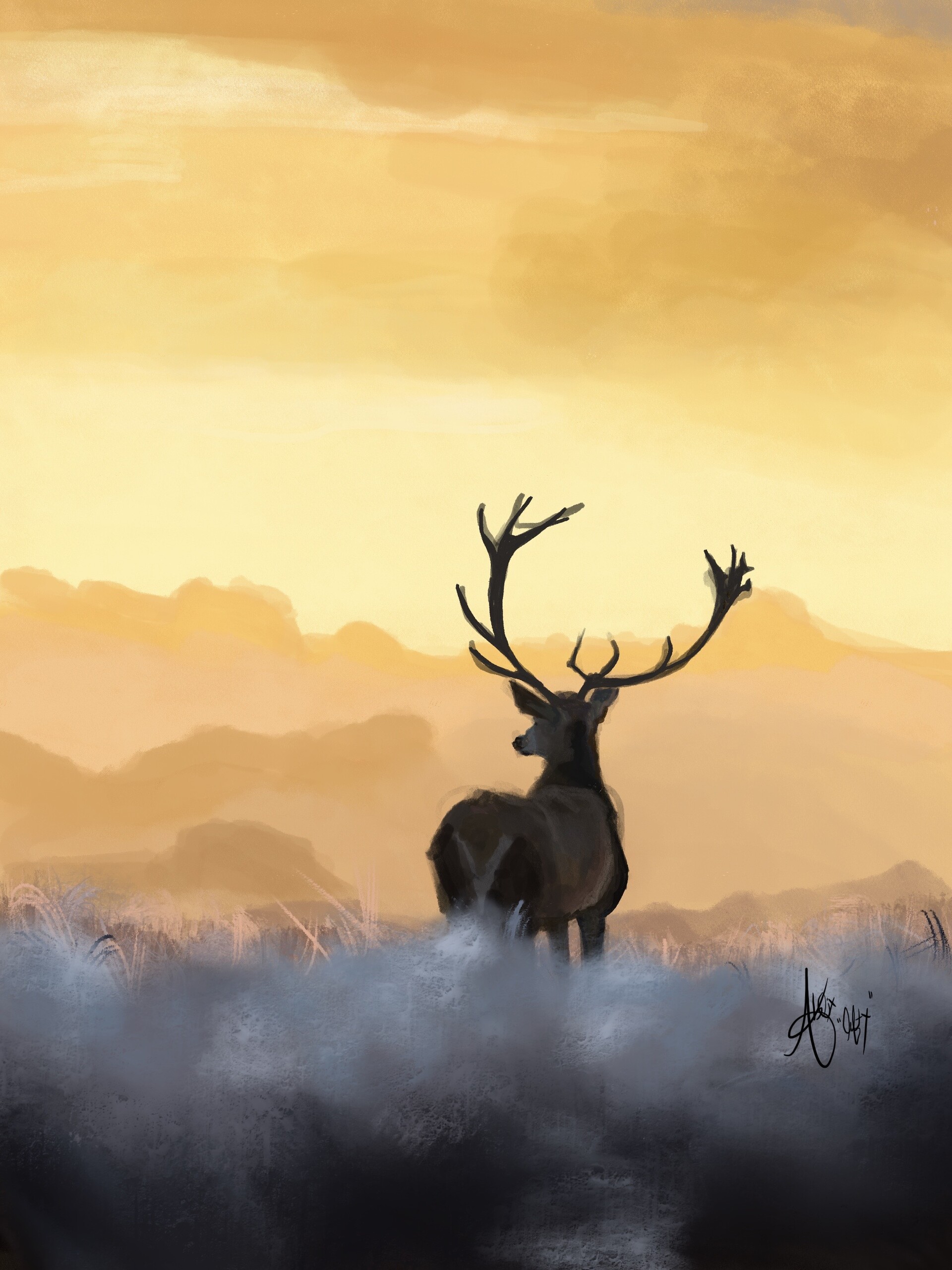 ArtStation - Deer in Meadow