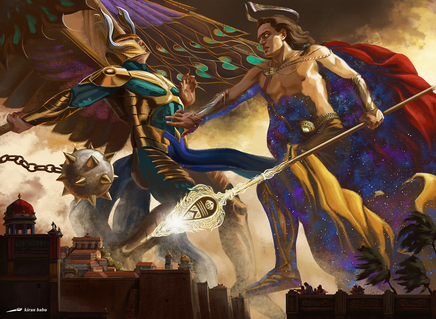 ArtStation - karthikeya vs tarakasura_battle