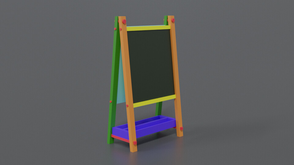 chroma 3D - Low Poly Cartoon Kids Drawing and Writing Board