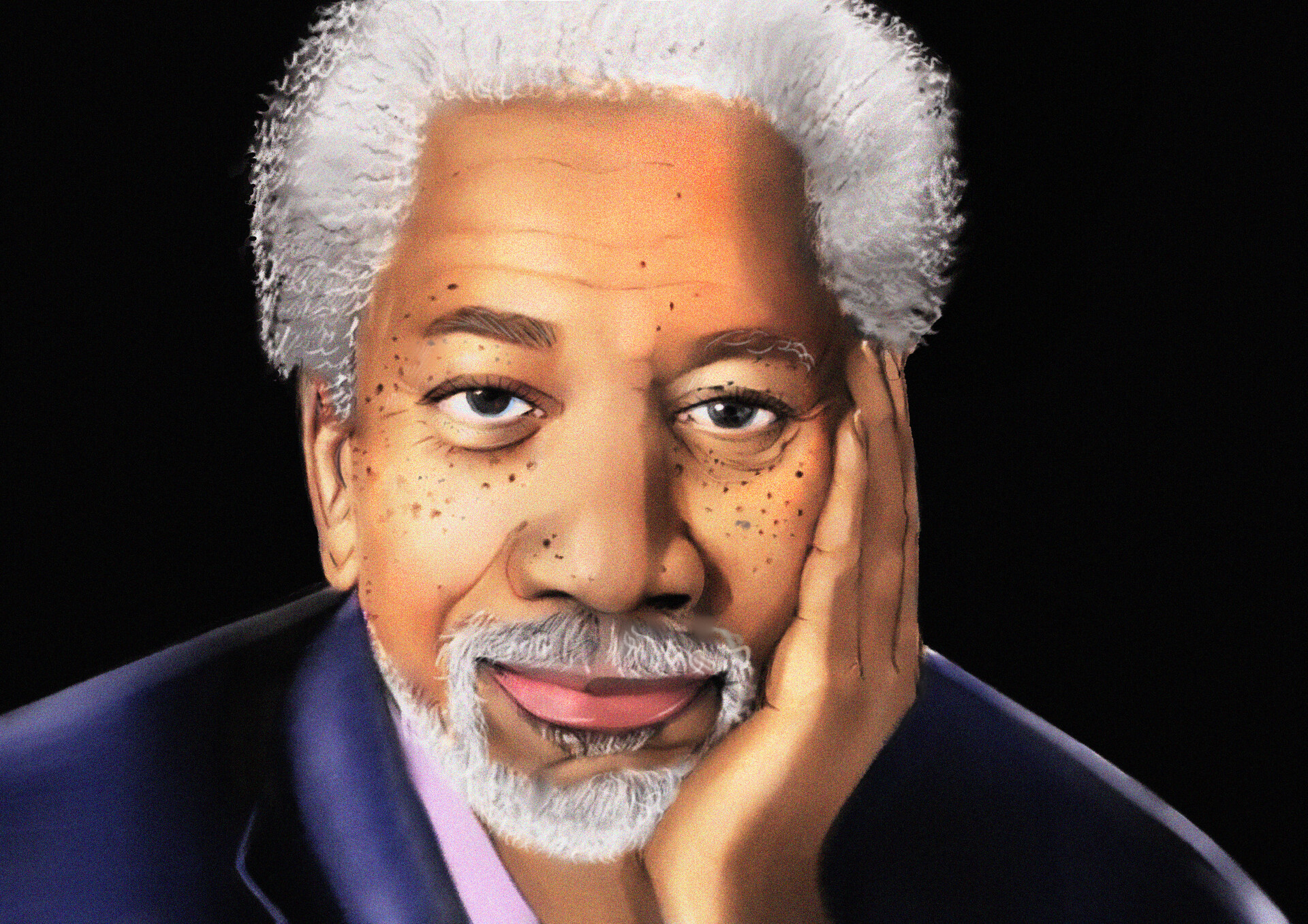 ArtStation - Morgan Freeman_portrait
