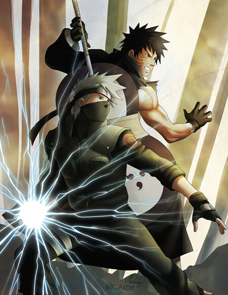 obito and kakashi fight manga