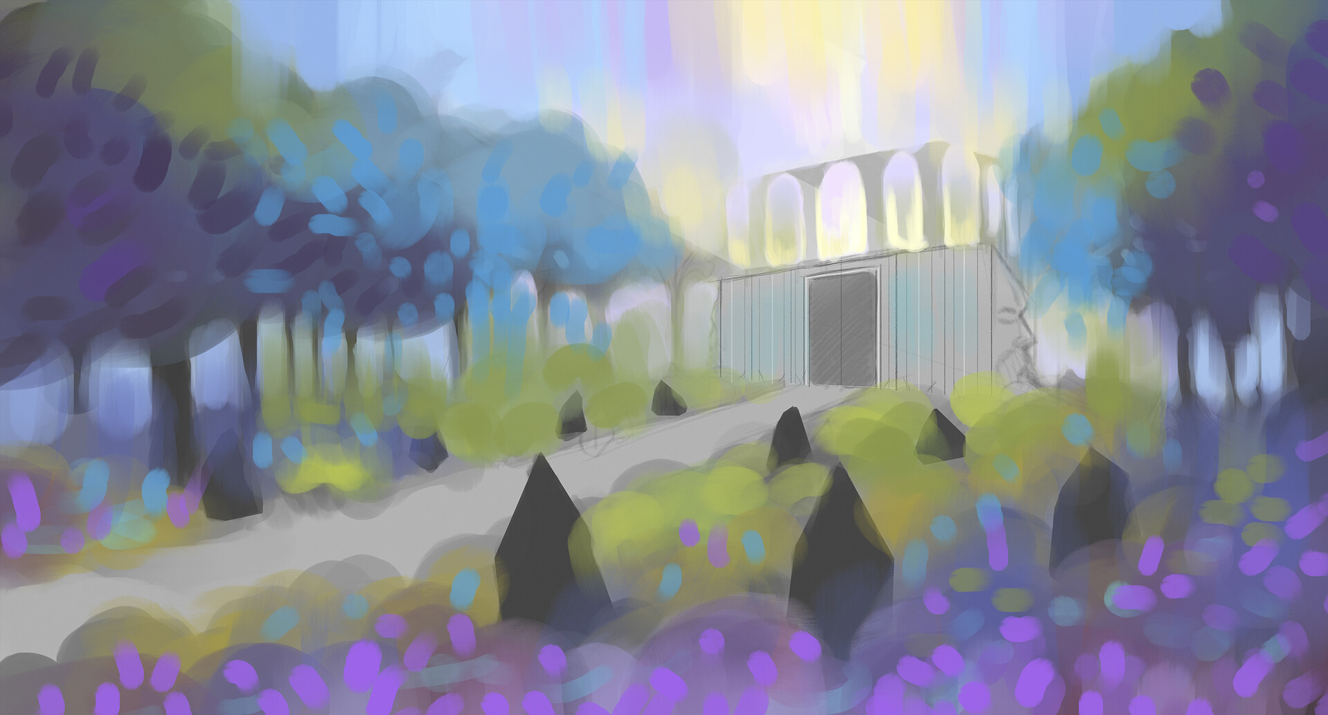 Robbie Allen - Giants Temple - Environment Painting