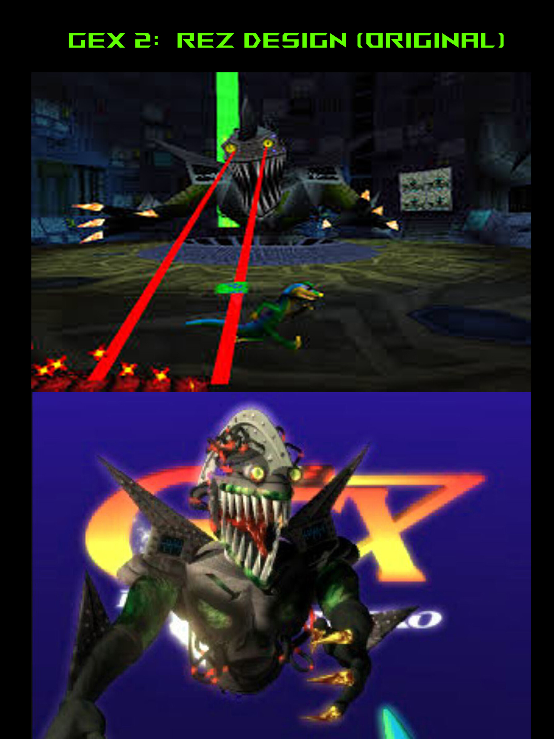 Heriberto Martinez Jr - GEX series villian REZ redesign - splash screen