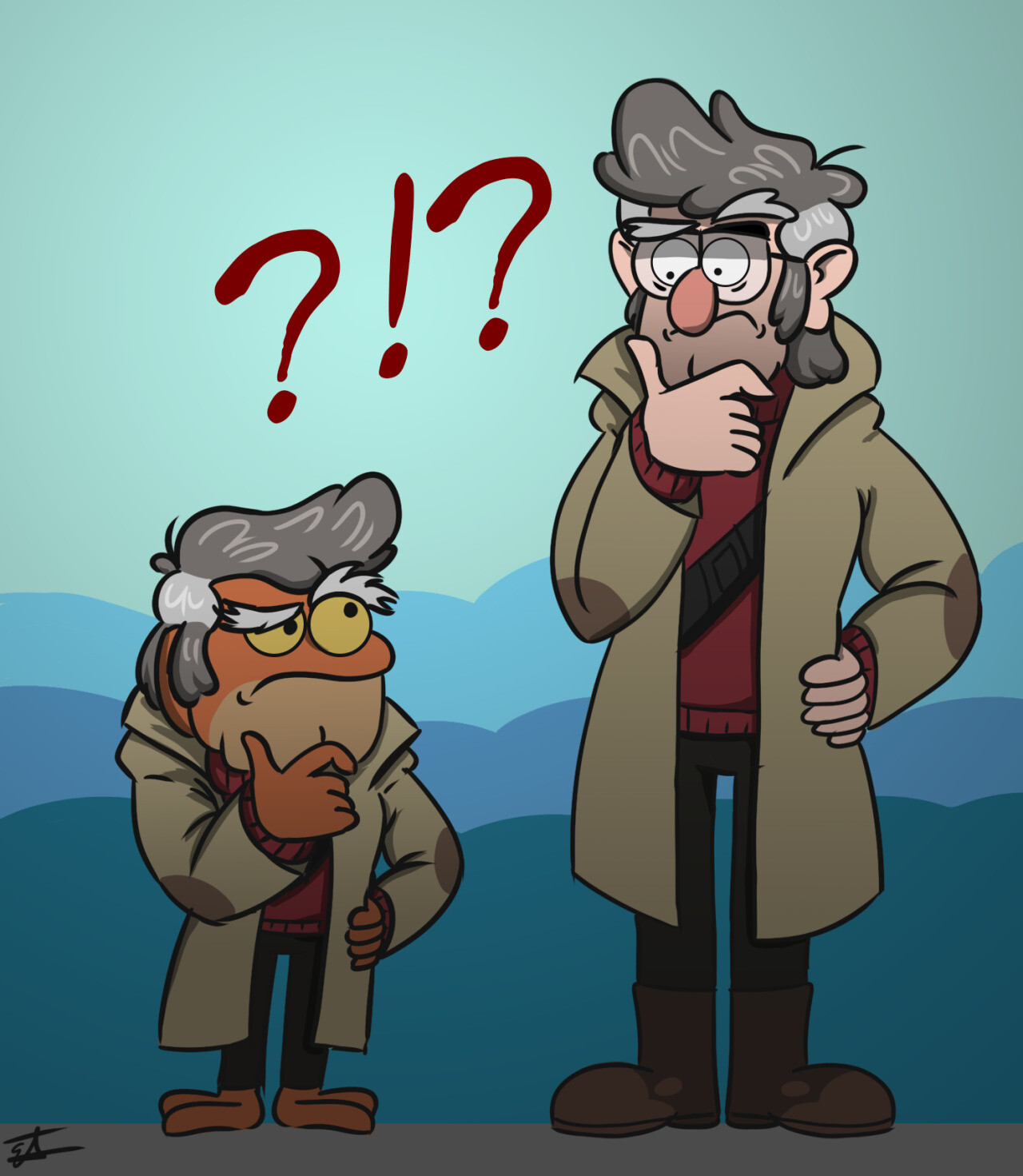 ArtStation - Stanford Pines Meets Stanford Pons (Amphibia X Gravity Falls)