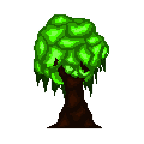 ArtStation - Pixel art de uma arvore.
