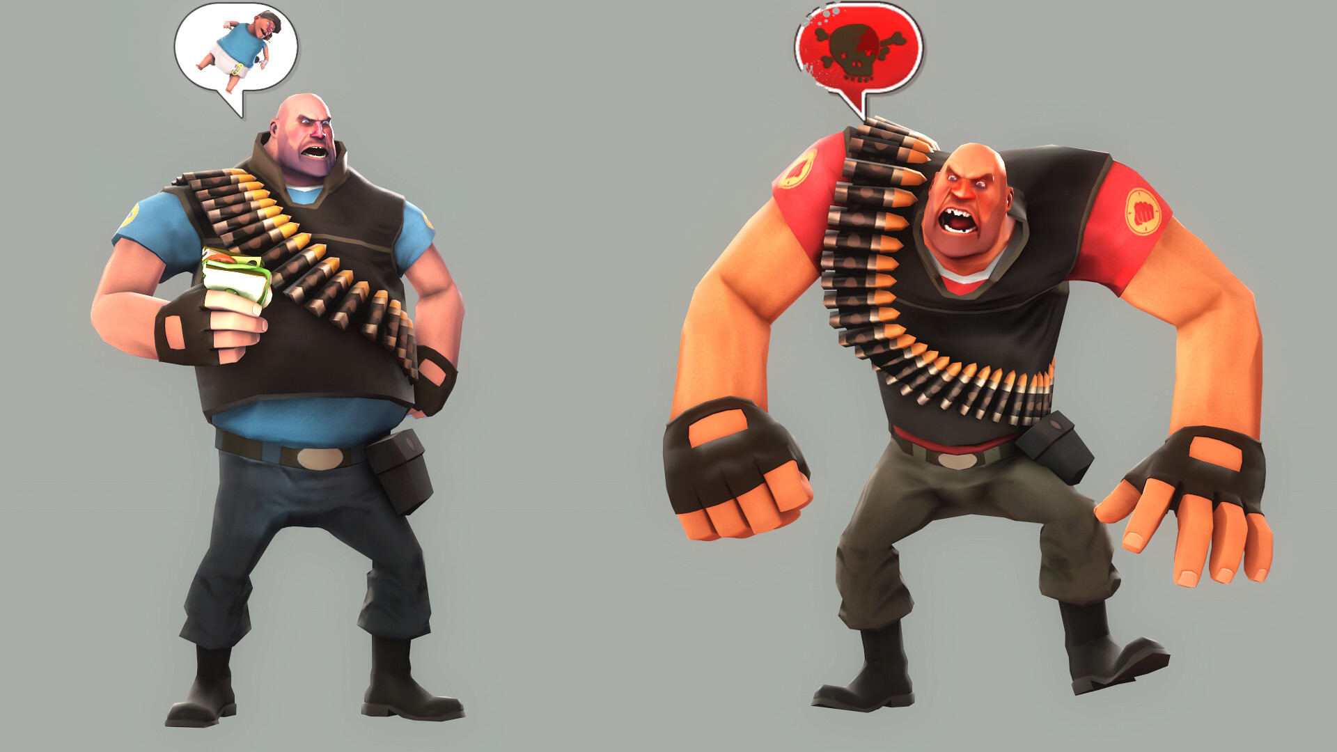 tf2 heavy red and blue