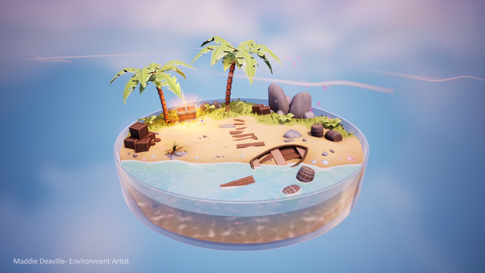 ArtStation - Stylized Beach Diorama