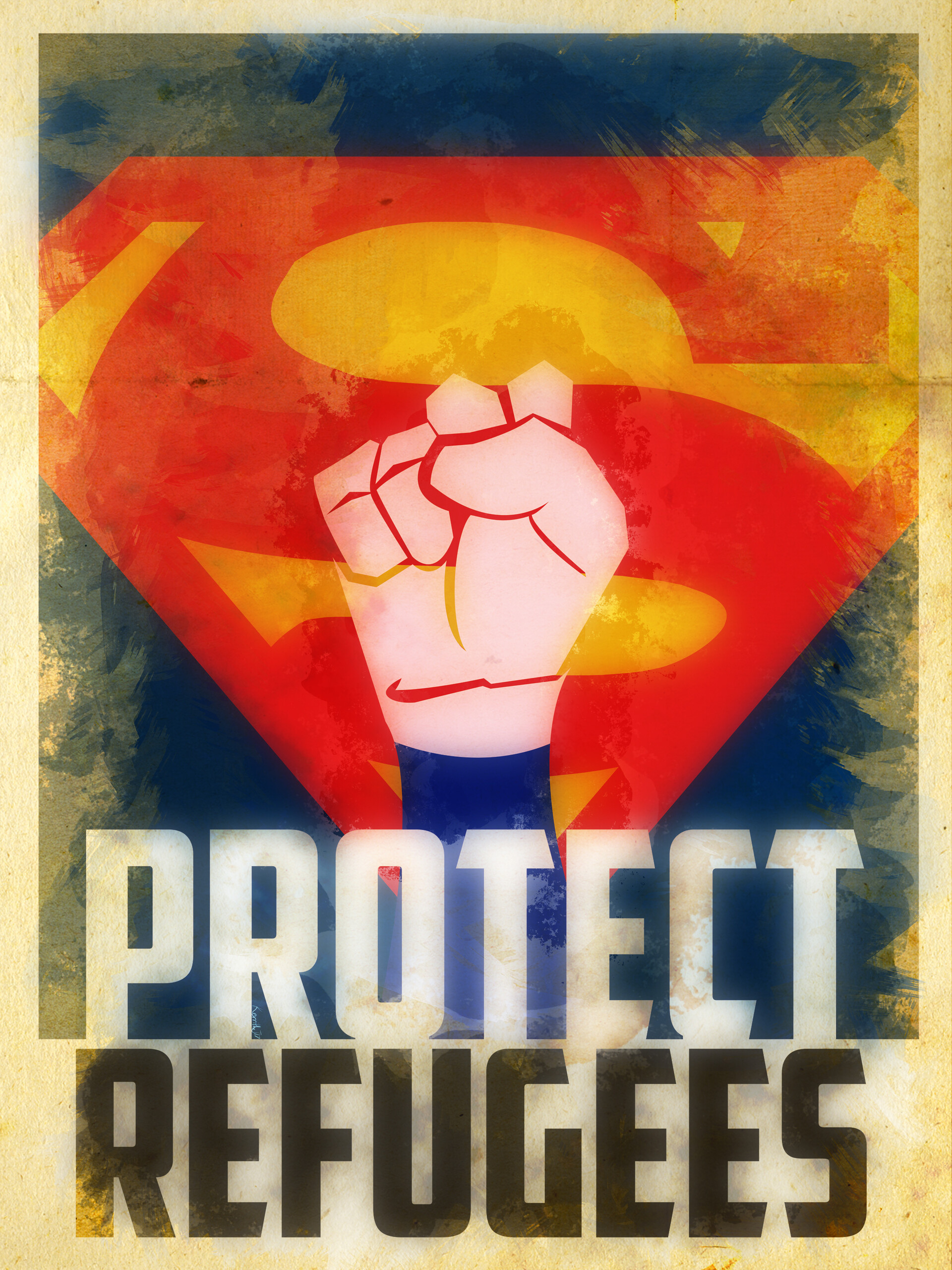 ArtStation - Heroes Protect - Superman - Refugees