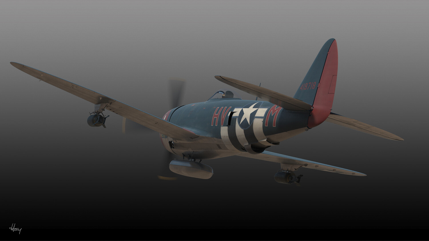 Hendrik Aviation Art - P-47D Thunderbolt "Pengie IV"
