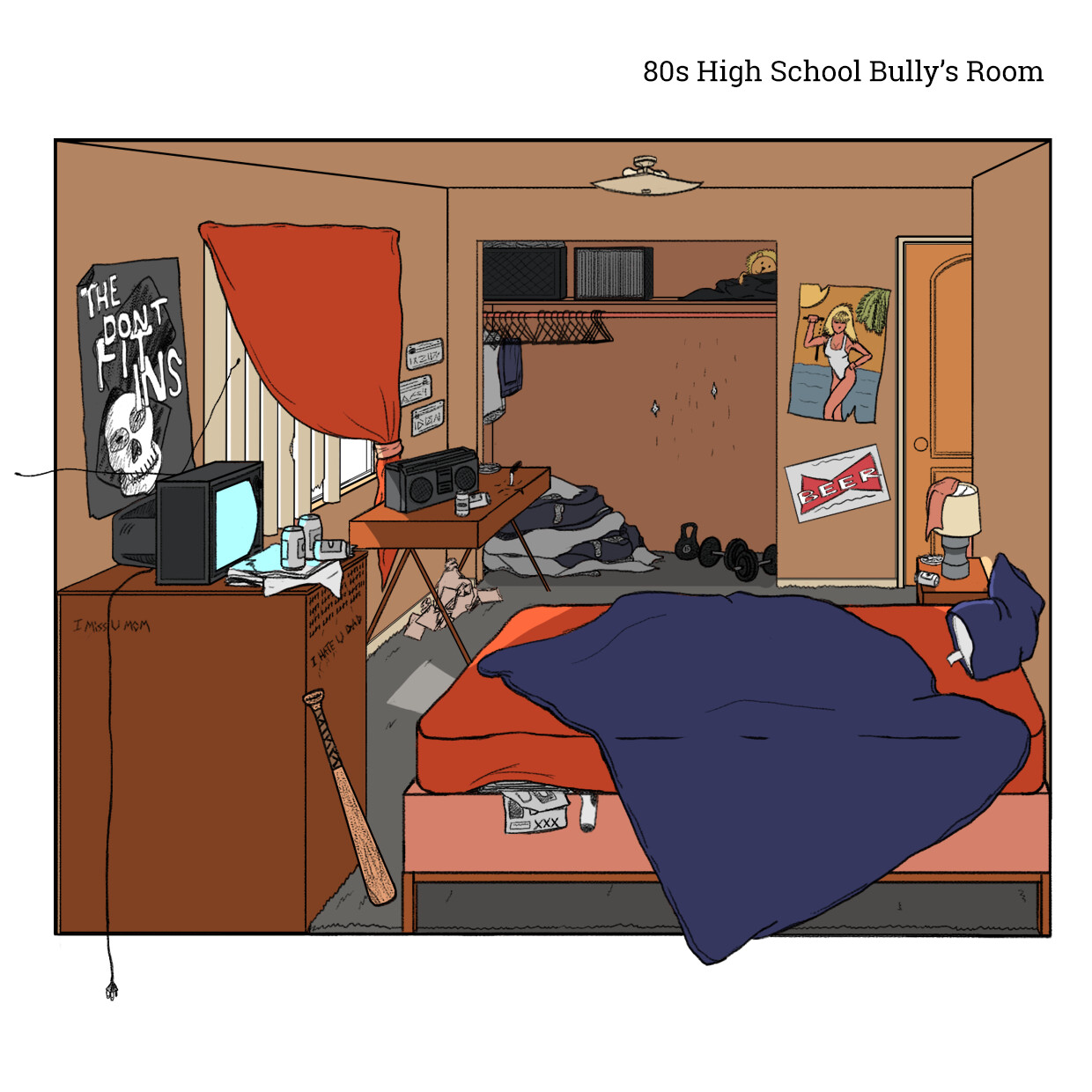 ArtStation - 80s High School Bully Room Design