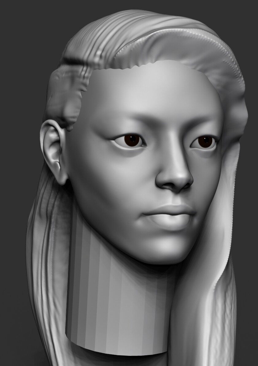 ArtStation - Asian Female Head sculpt in Zbrush