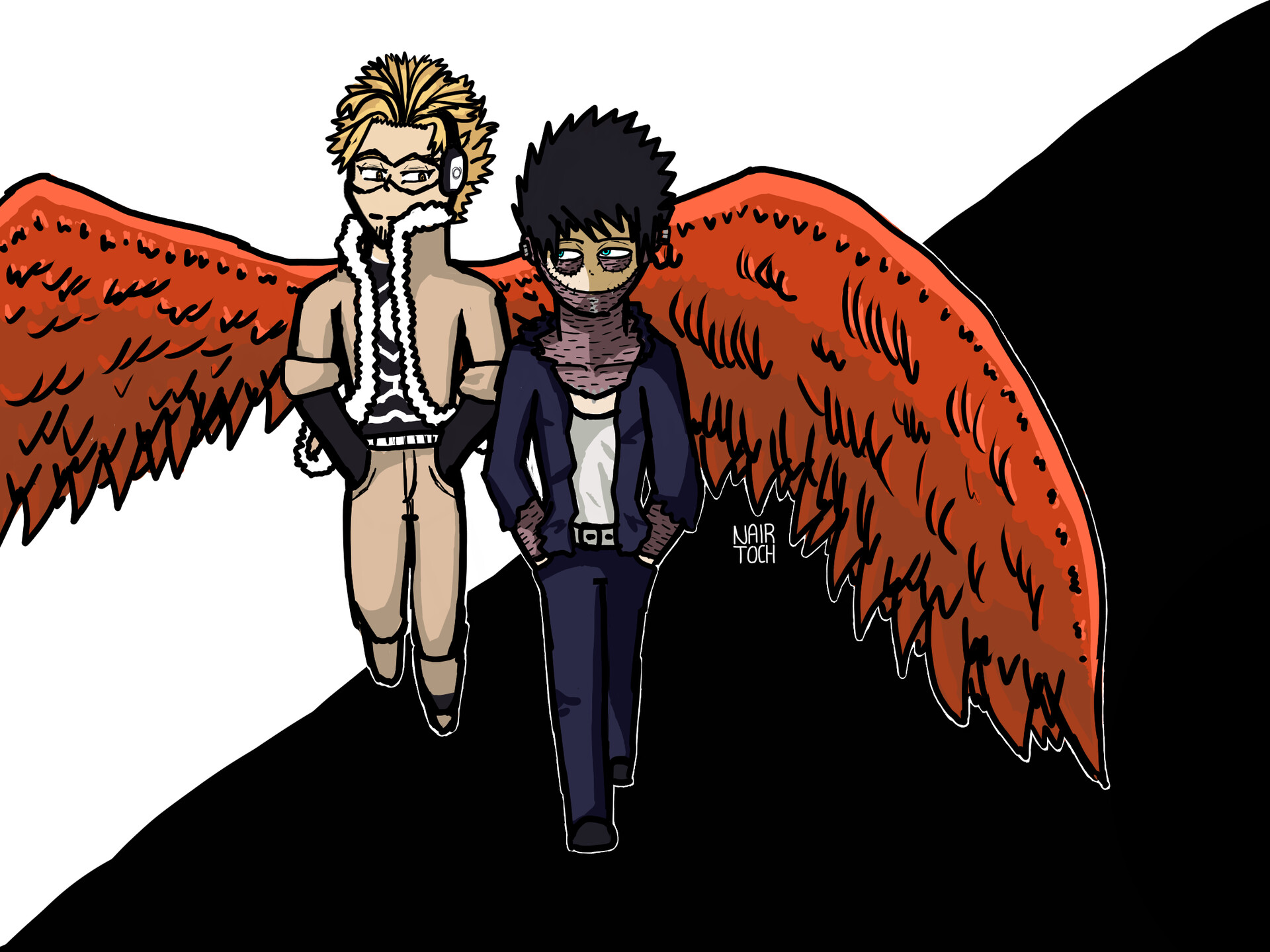 ArtStation - Hawks and Dabi - Fanart
