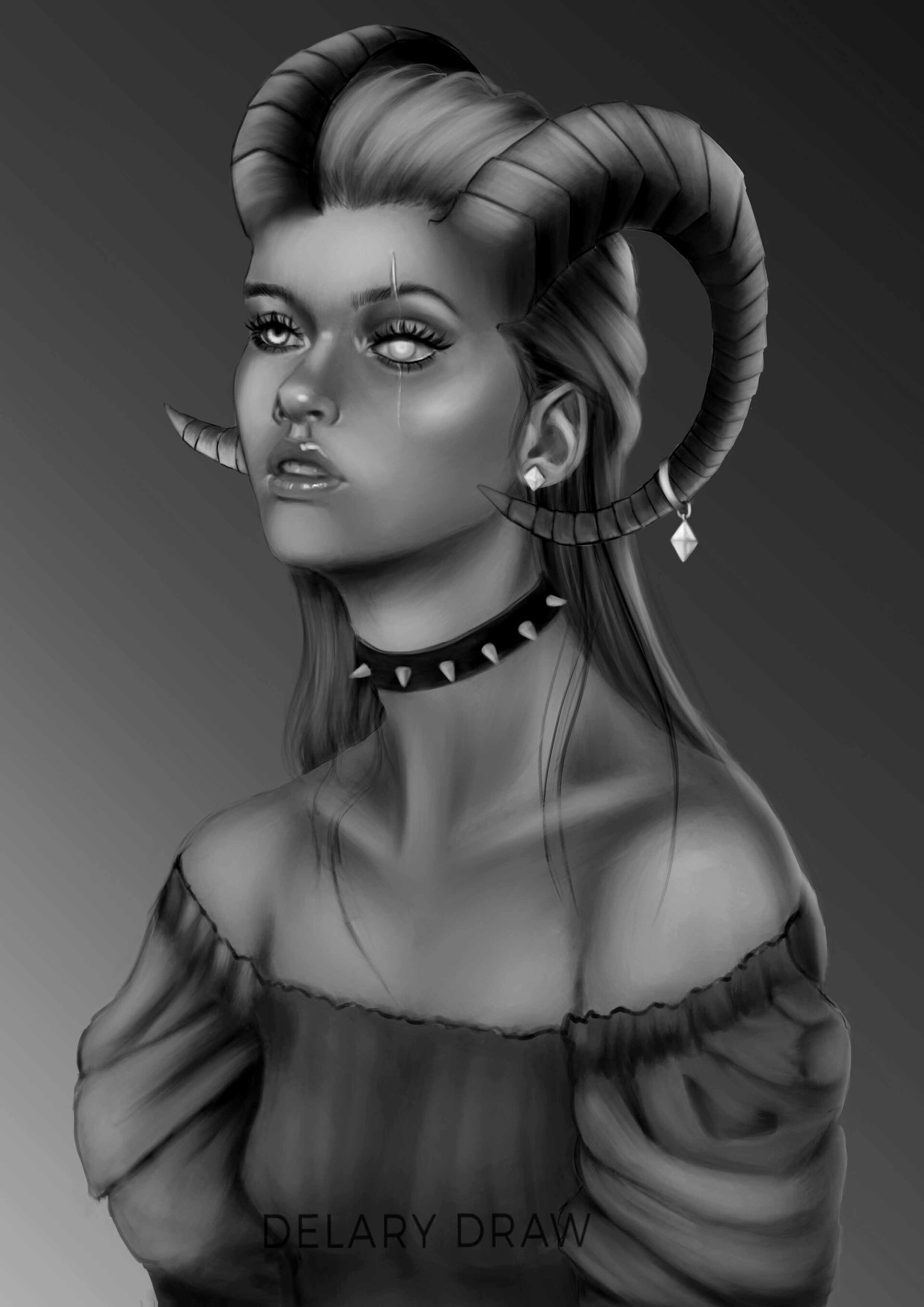 how to draw a female demon