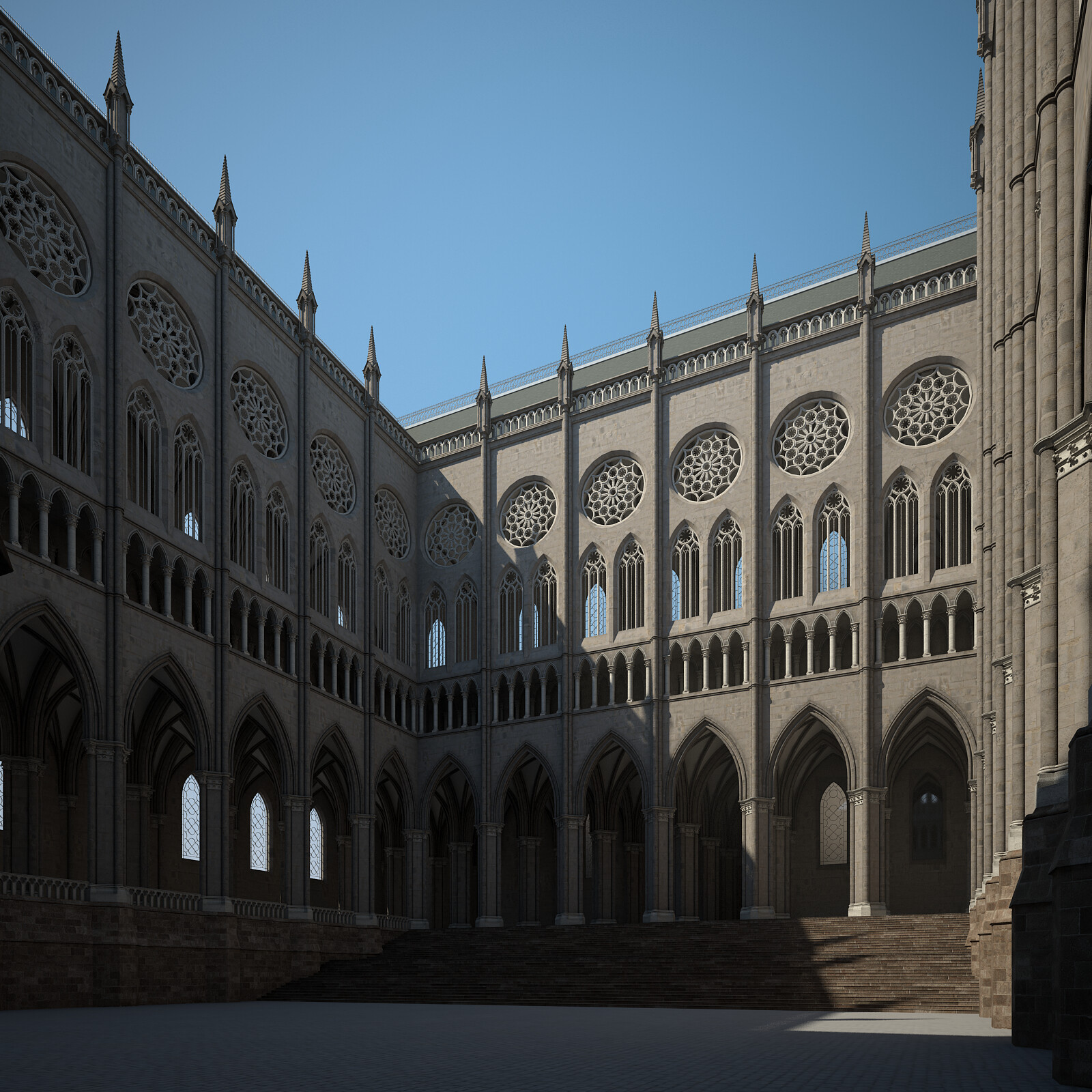 ArtStation - Courtyard of a Gothic Temple